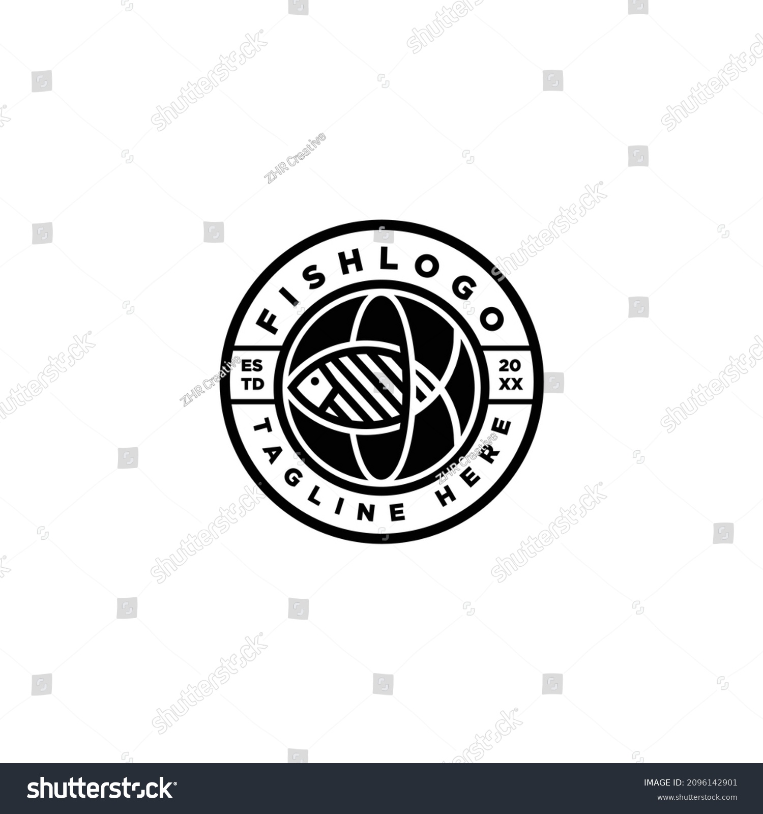 Fish Circle Logo Icon Vector Template Stock Vector (Royalty Free ...