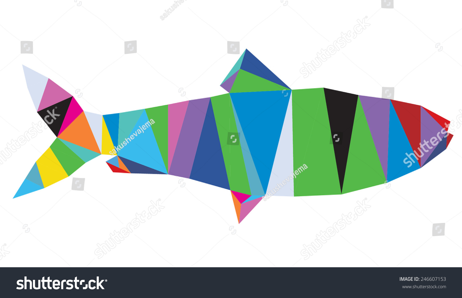 Fish Triangle Style Origami Vector Stock Vector (Royalty Free ...