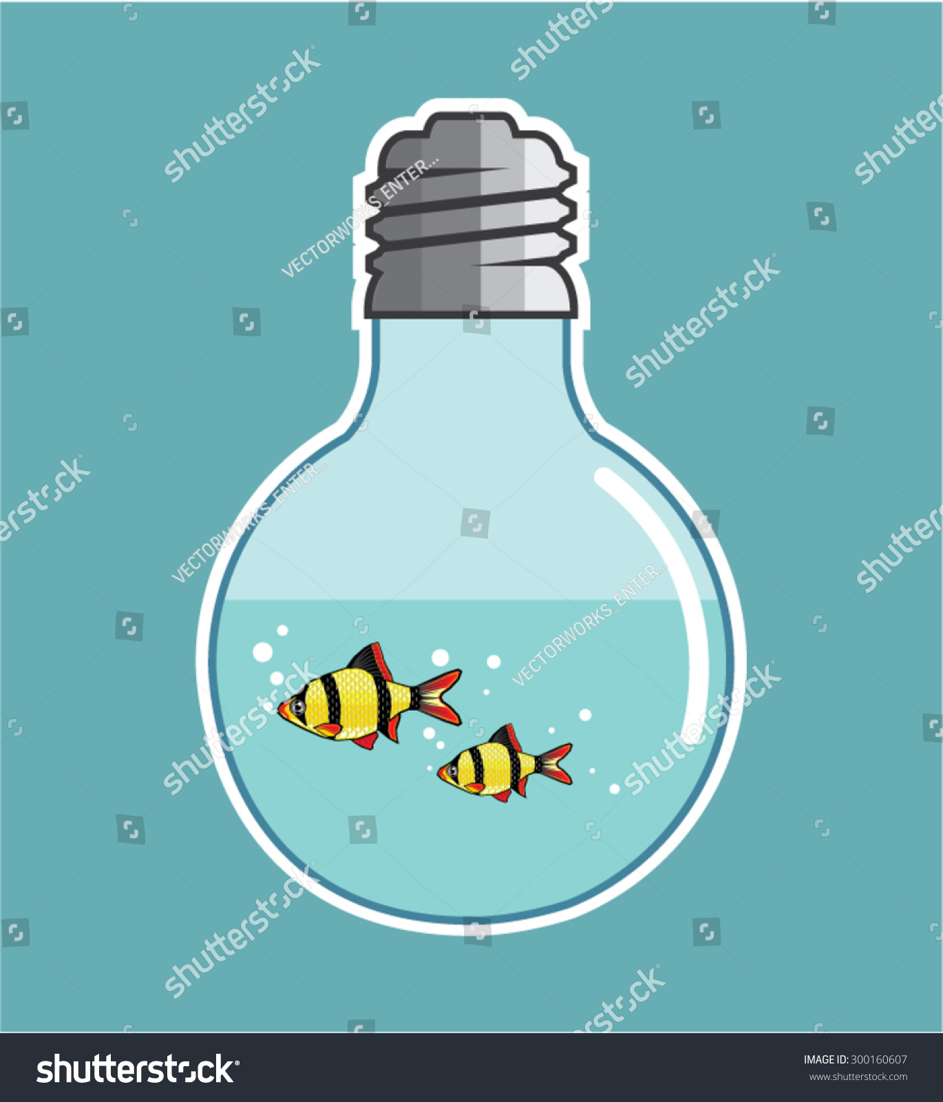 Fish Inside Light Bulb Vector Illustration Stock Vector (Royalty Free ...