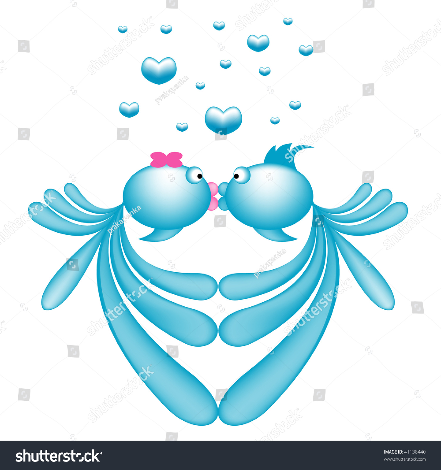 Fish Kiss Stock Vector (Royalty Free) 41138440