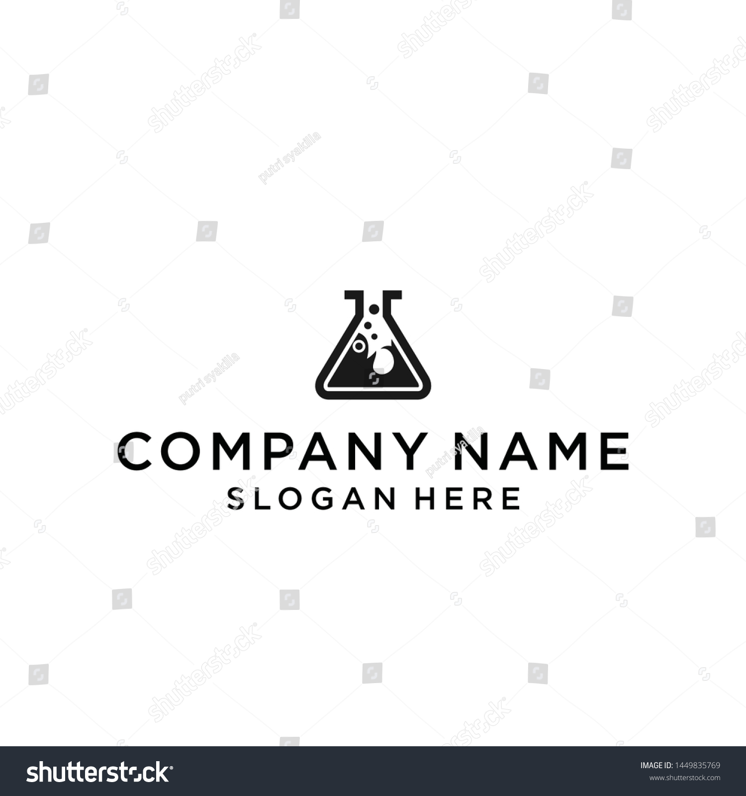 Fish Lab Logo Flab Logo Stock Vector (Royalty Free) 1449835769