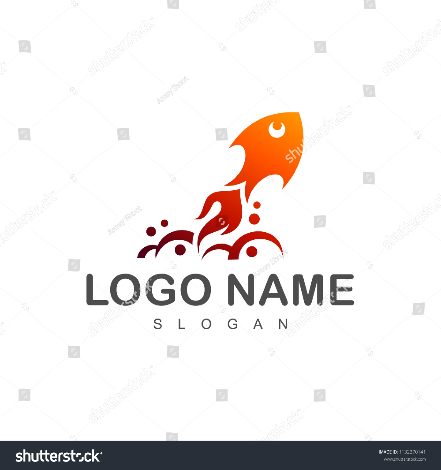 Fish Launch Logo Rocket Fish Logo Stock Vector (Royalty Free ...