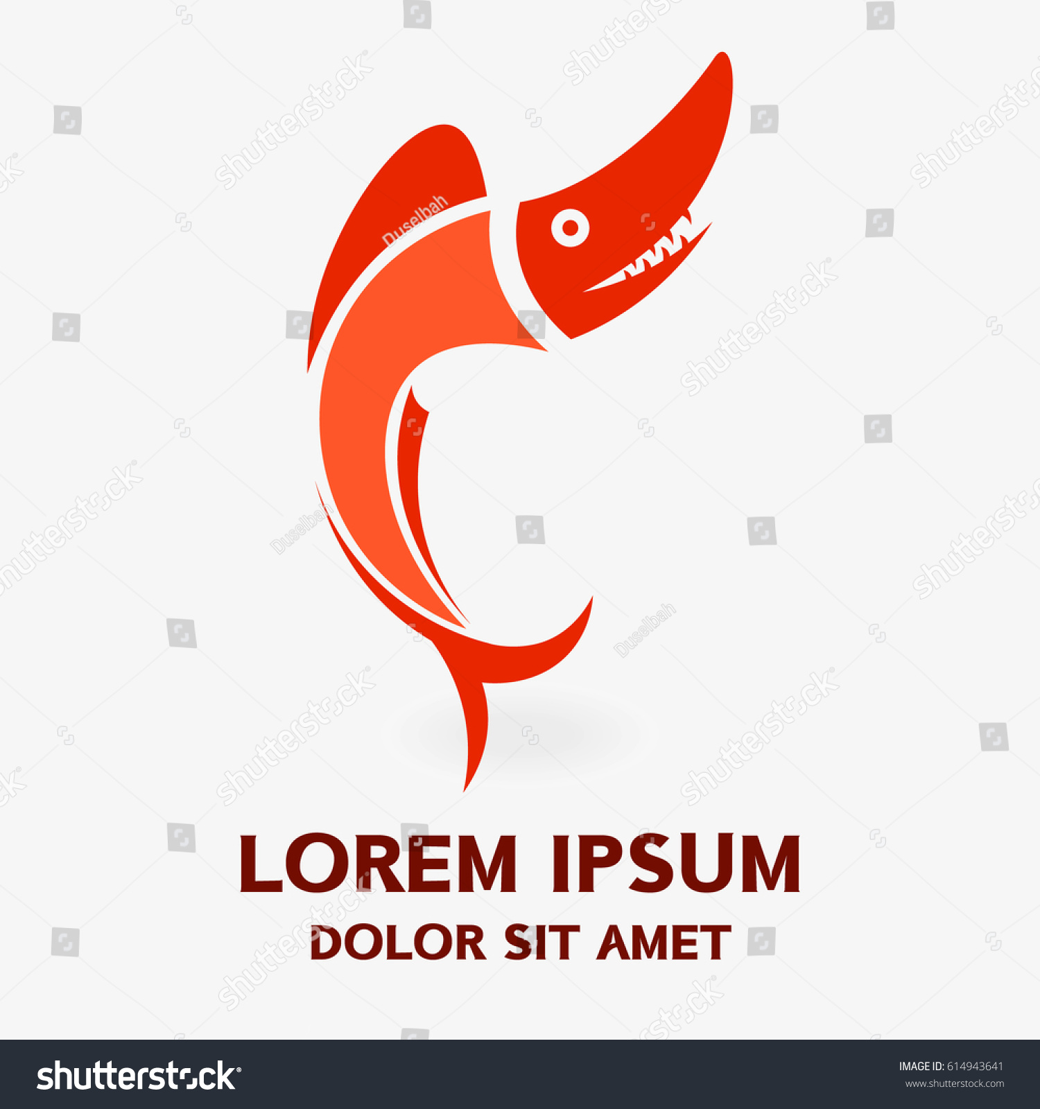 Fish Logo Vector Illustration Isolated On Stock Vector (Royalty Free ...
