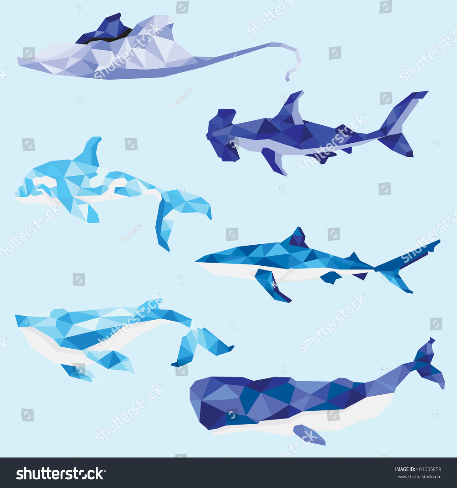 Fish Low Poly Design Isolated On Stock Vector (Royalty Free) 404055859 ...