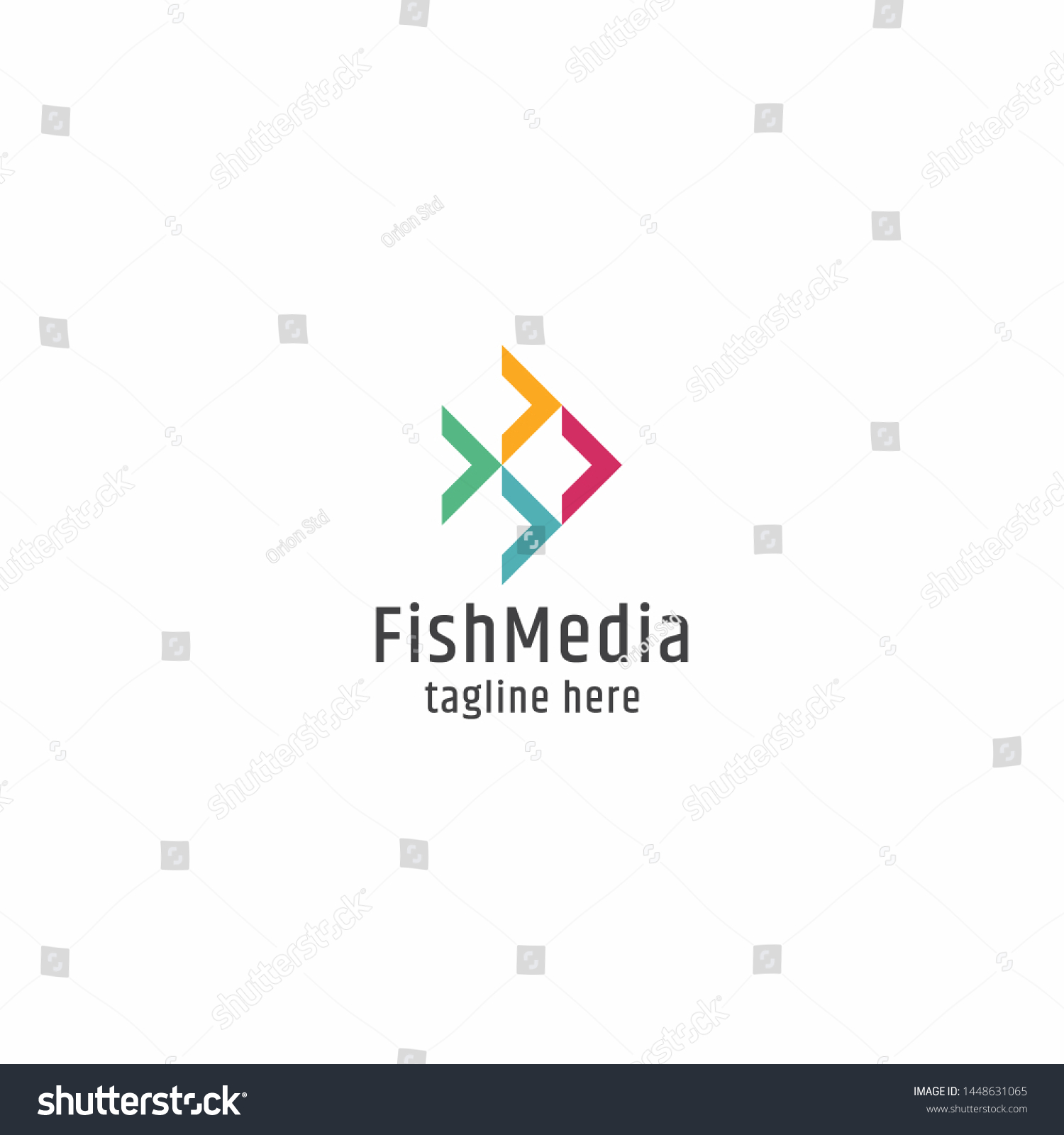 Fish Media Logo Icon Design Template Stock Vector (Royalty Free) 1448631065
