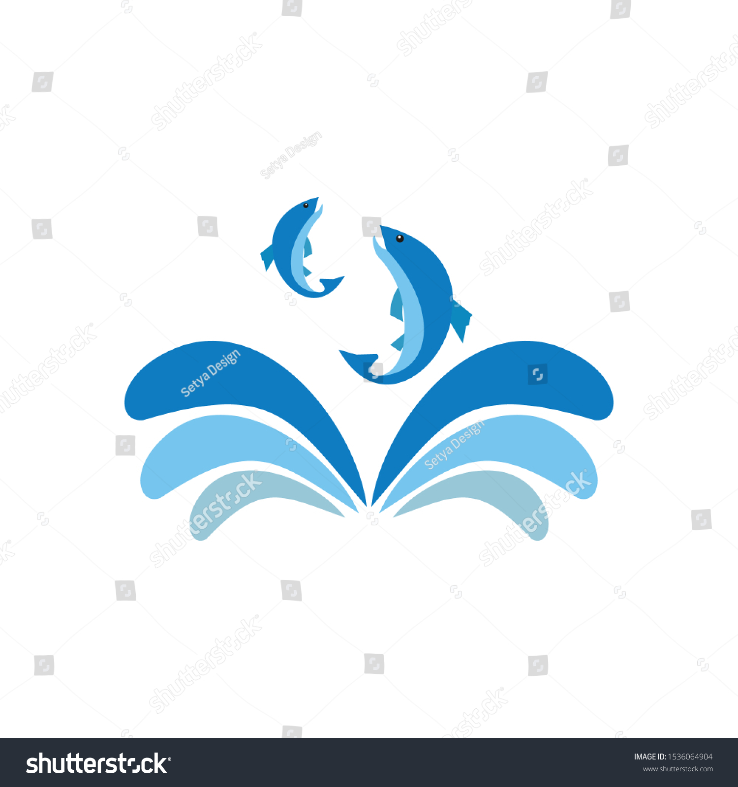 Fish On Water Logo Vector Stock Vector (Royalty Free) 1536064904 ...