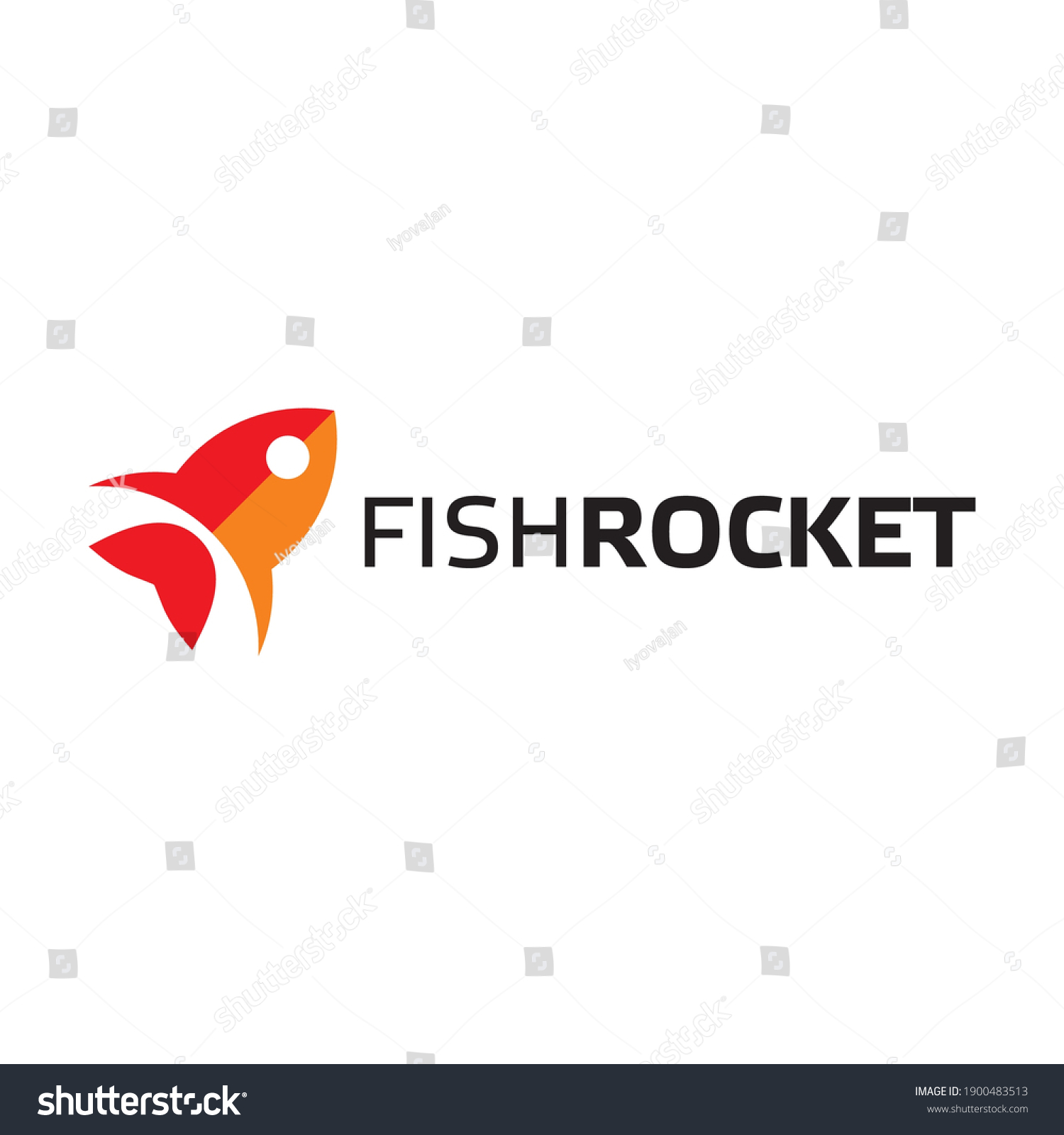 Fish Rocket Logo Concept Creative Symbol Stock Vector (Royalty Free ...