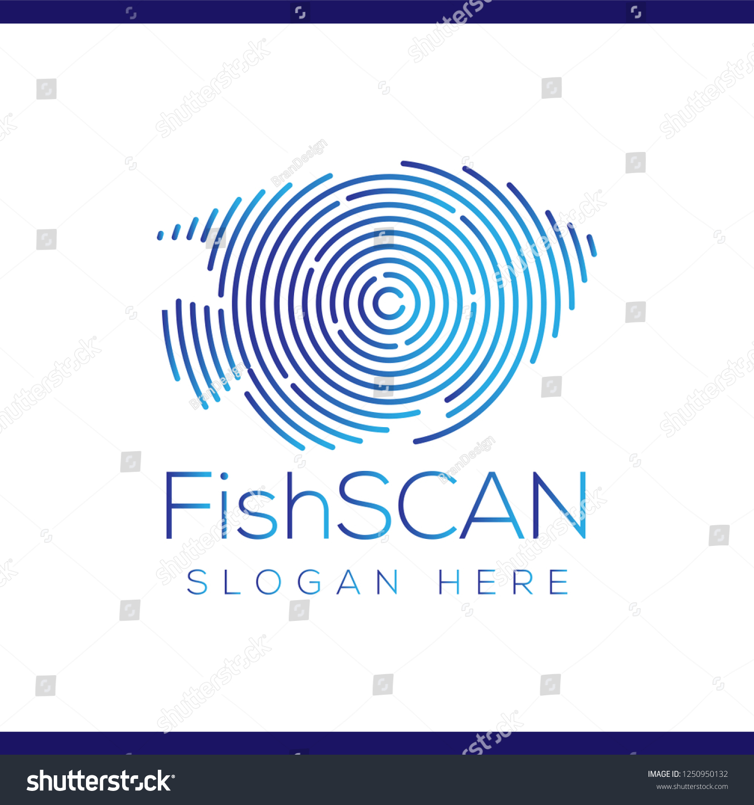 Fish Scan Technology Logo Vector Element Stock Vector (Royalty Free ...