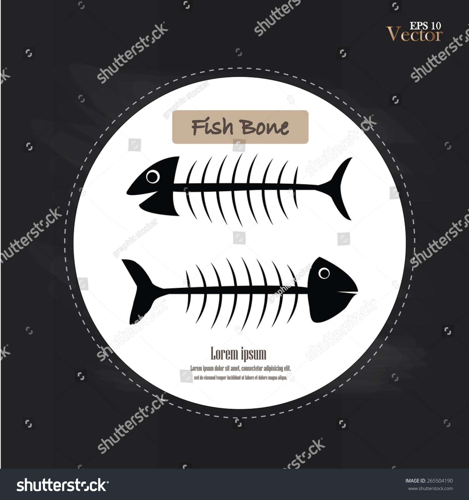 Fish Skeletonfish Bone On Chalkboardvector Illustration Stock Vector ...