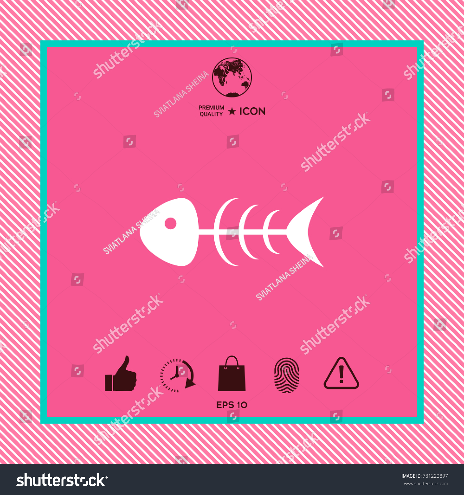 Fish Skeleton Icon Stock Vector (Royalty Free) 781222897 | Shutterstock
