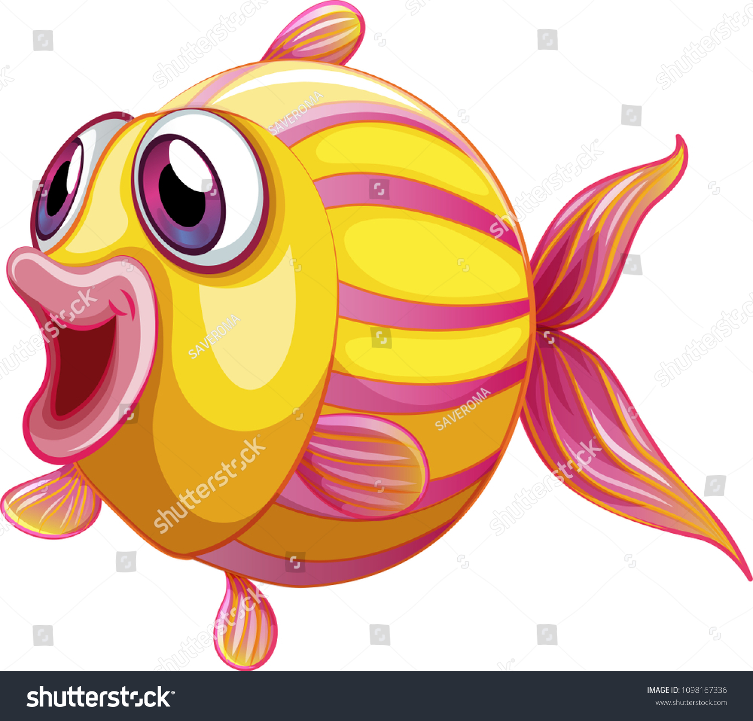Fish Smile Vector Cartoon Stock Vector (Royalty Free) 1098167336