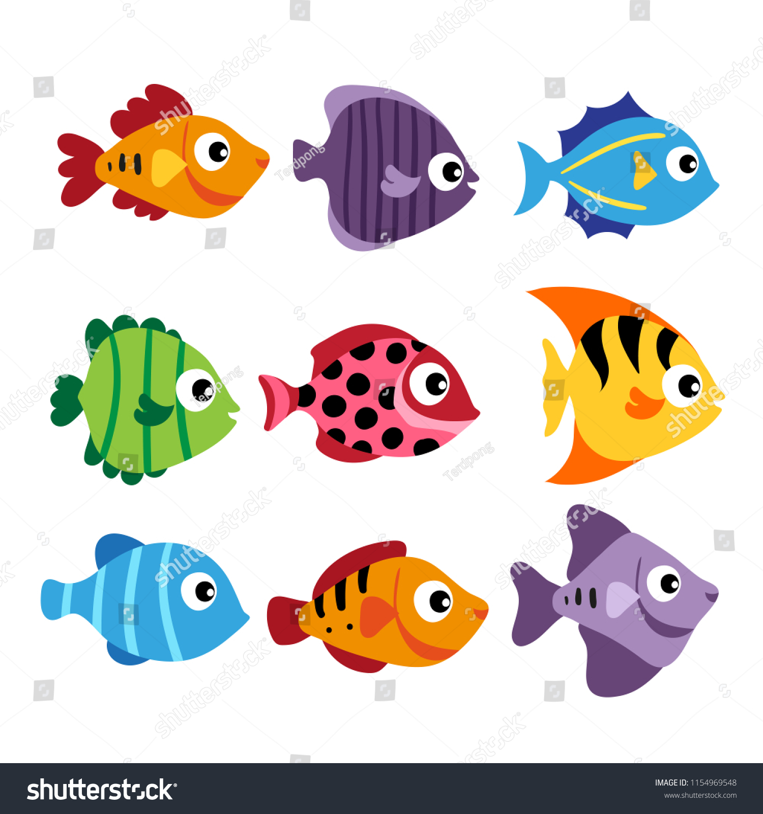 Fish Vector Collection Design Stock Vector (Royalty Free) 1154969548 ...