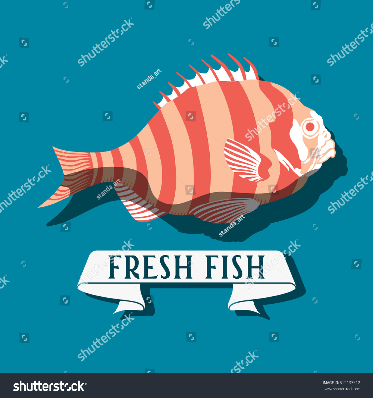 Fish Vector Logo Badge Label Design Stock Vector (Royalty Free ...