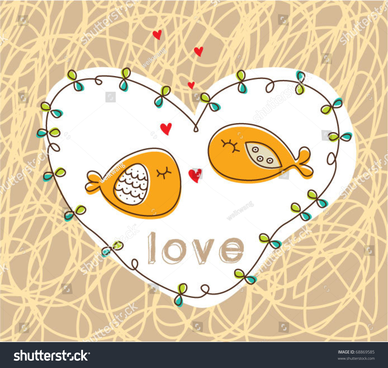 Fish Wedding Anniversary Stock Vector (Royalty Free) 68869585 ...