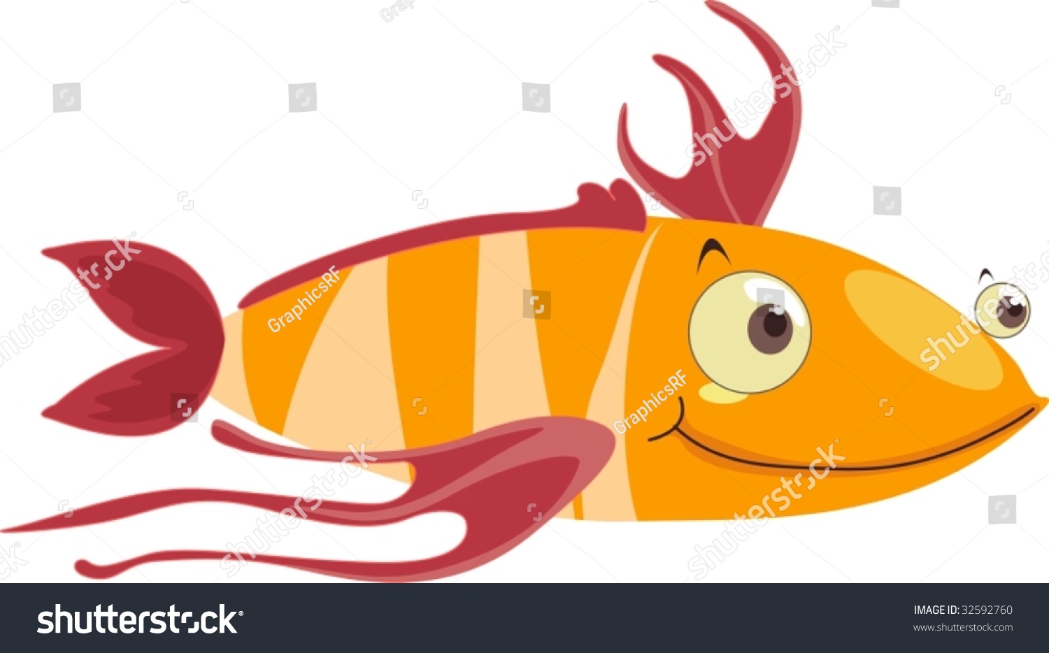 Fish Stringy Fins Stock Vector (Royalty Free) 32592760 | Shutterstock