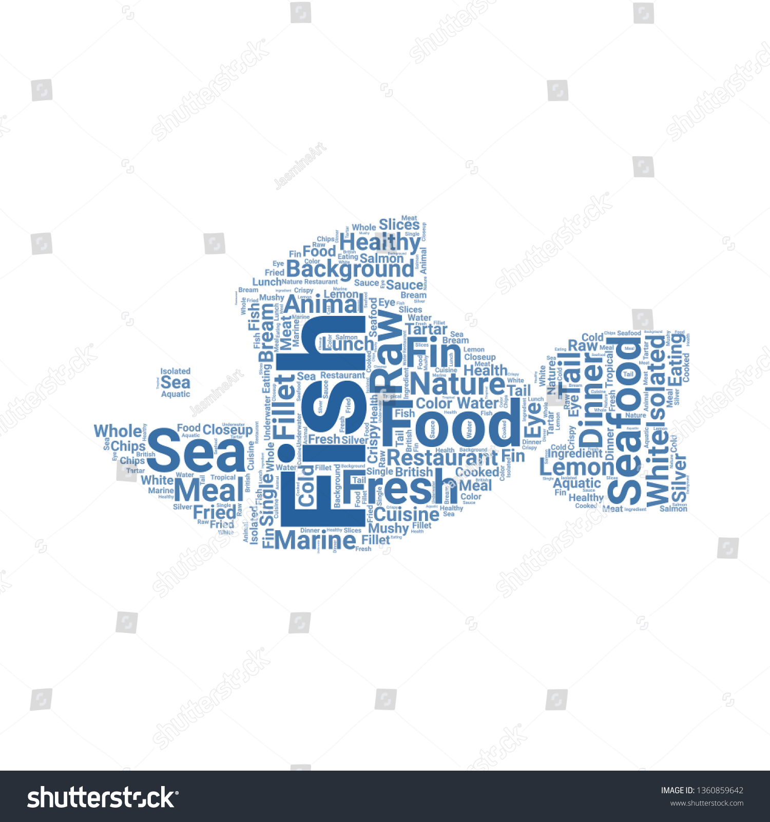 Fish Word Cloud Tag Cloud About Stock Vector (Royalty Free) 1360859642 ...