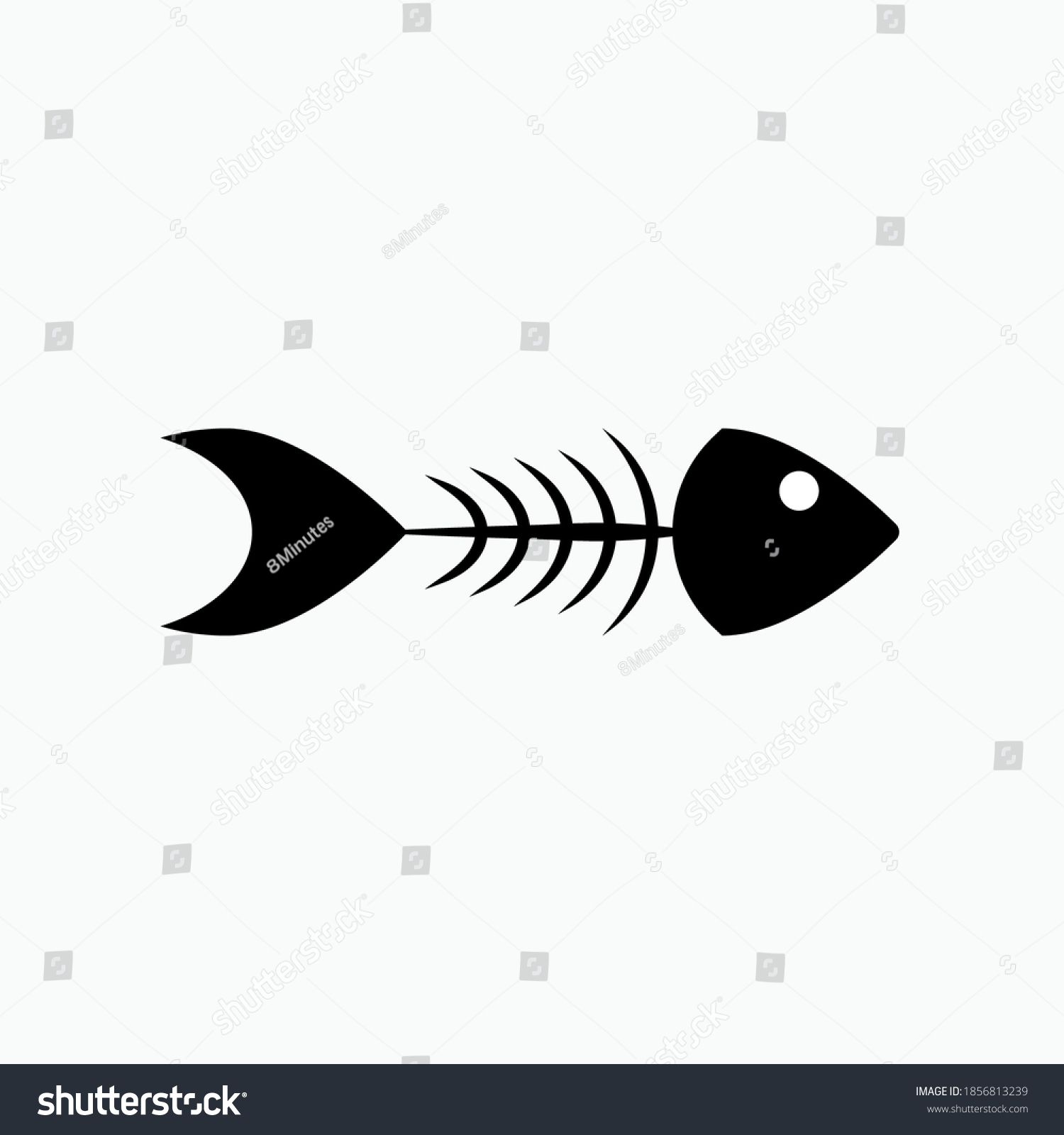 Fishbone Icon Fish Skeleton Symbol Vector Stock Vector (Royalty Free ...