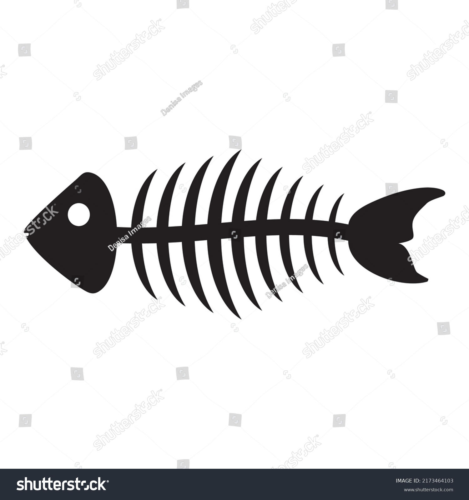 Fishbone Vector Icon On White Background Stock Vector (Royalty Free ...