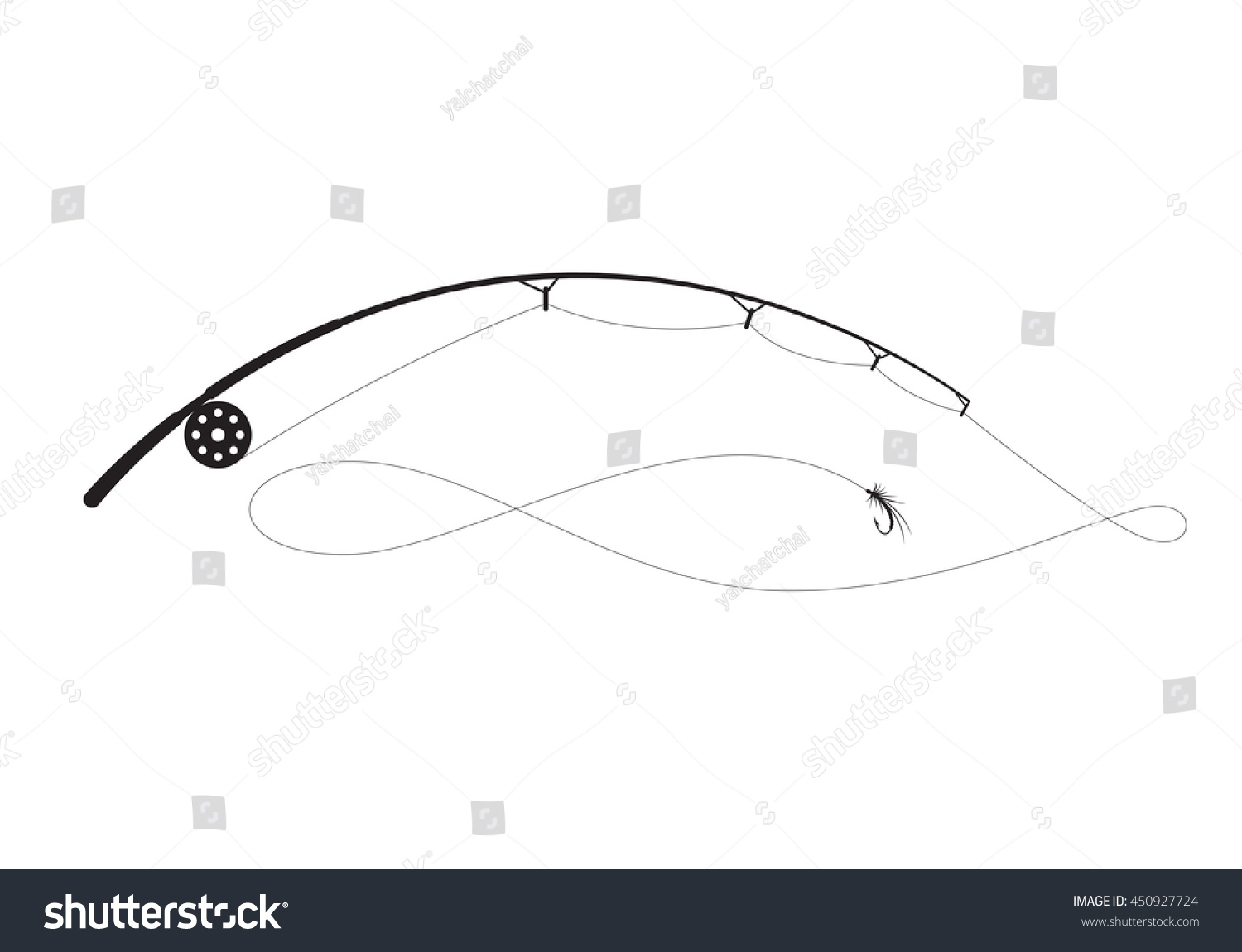 Vektor Stok Fishing Rod Vector (Tanpa Royalti) 450927724 | Shutterstock