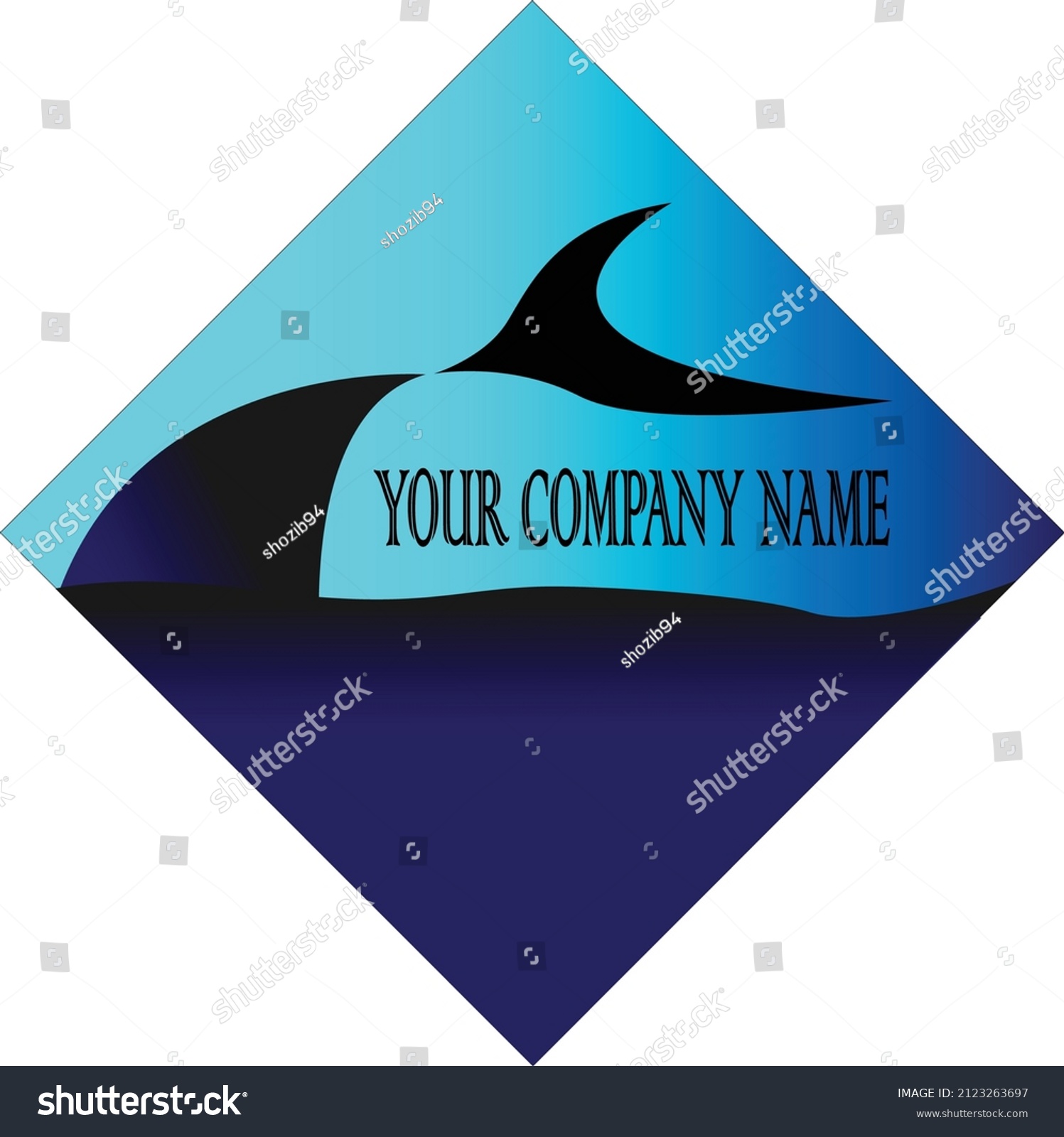 Fishtail Design Blue Background Stock Vector (Royalty Free) 2123263697 ...