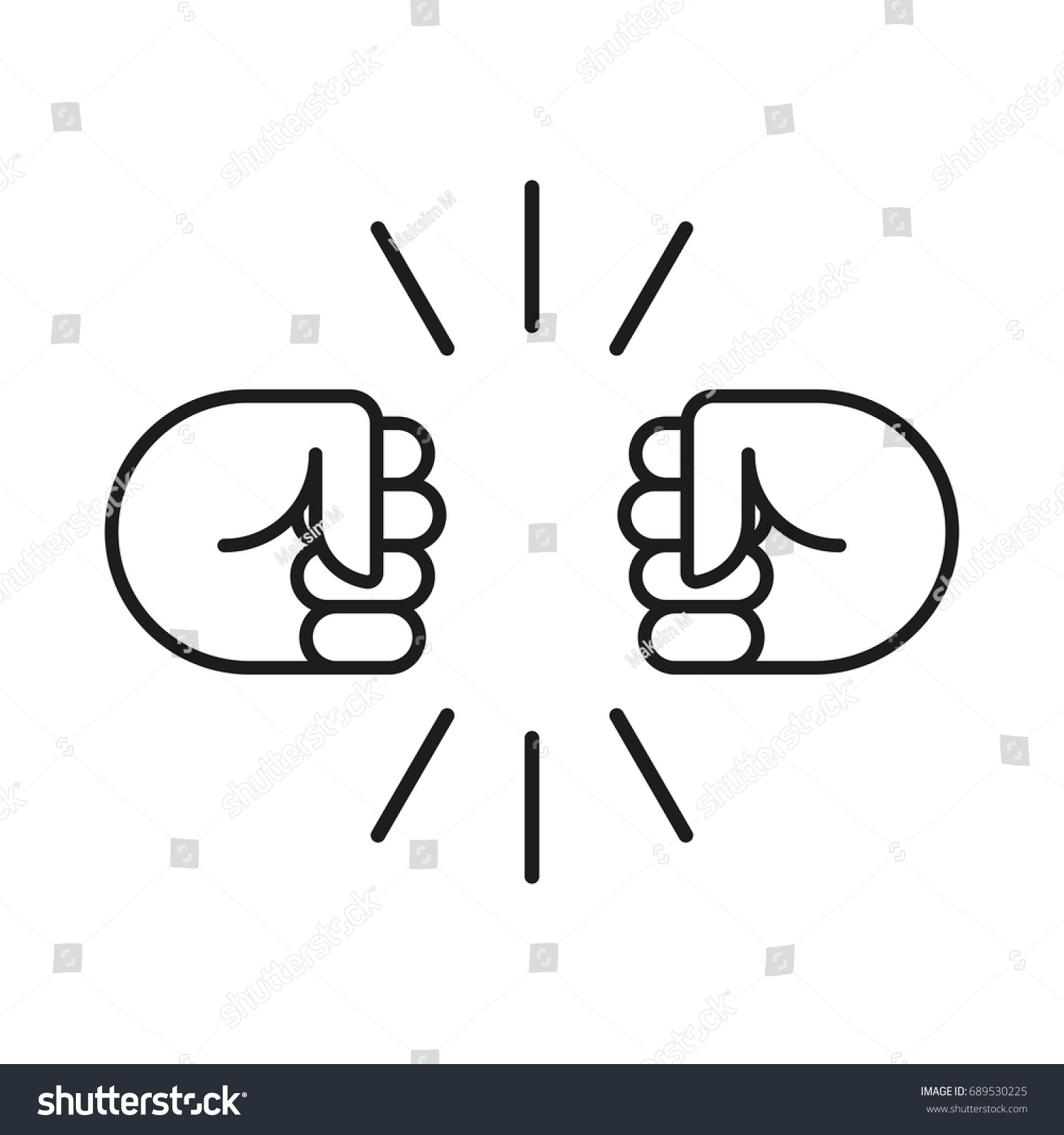 Fist Bump Icon Vector Stock Vector 689530225 - Shutterstock