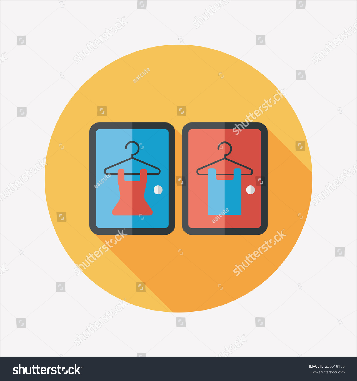Fitting Room Flat Icon Long Shadoweps10 Stock Vector 235618165 ...