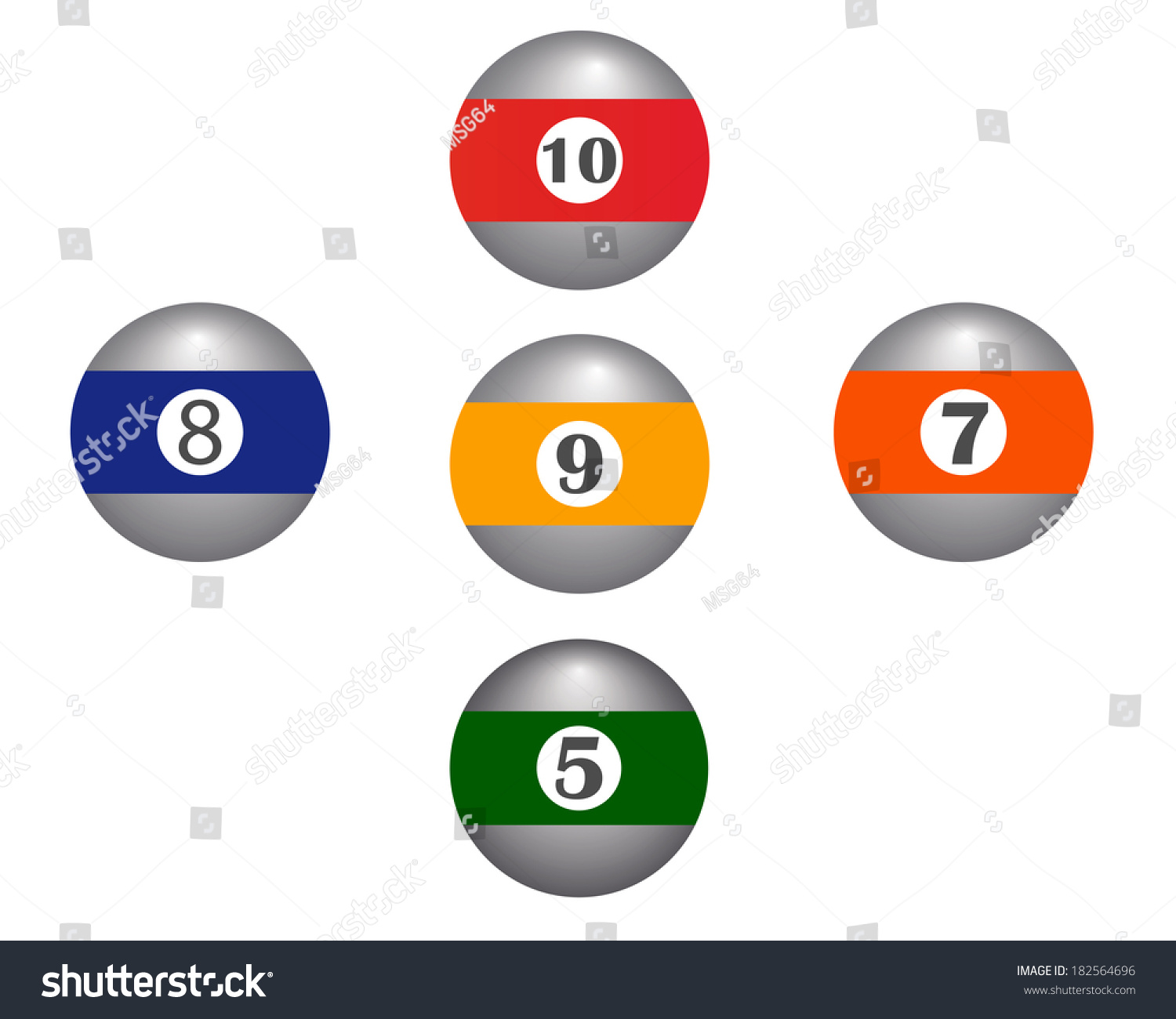 Five Balls Numbers On White Background : image vectorielle de stock ...