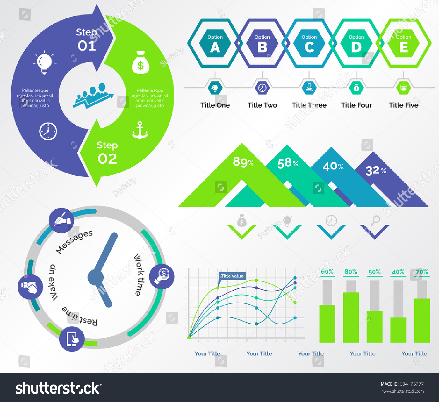Five Banking Charts Templates Set Stock Vector (Royalty Free) 684175777 ...