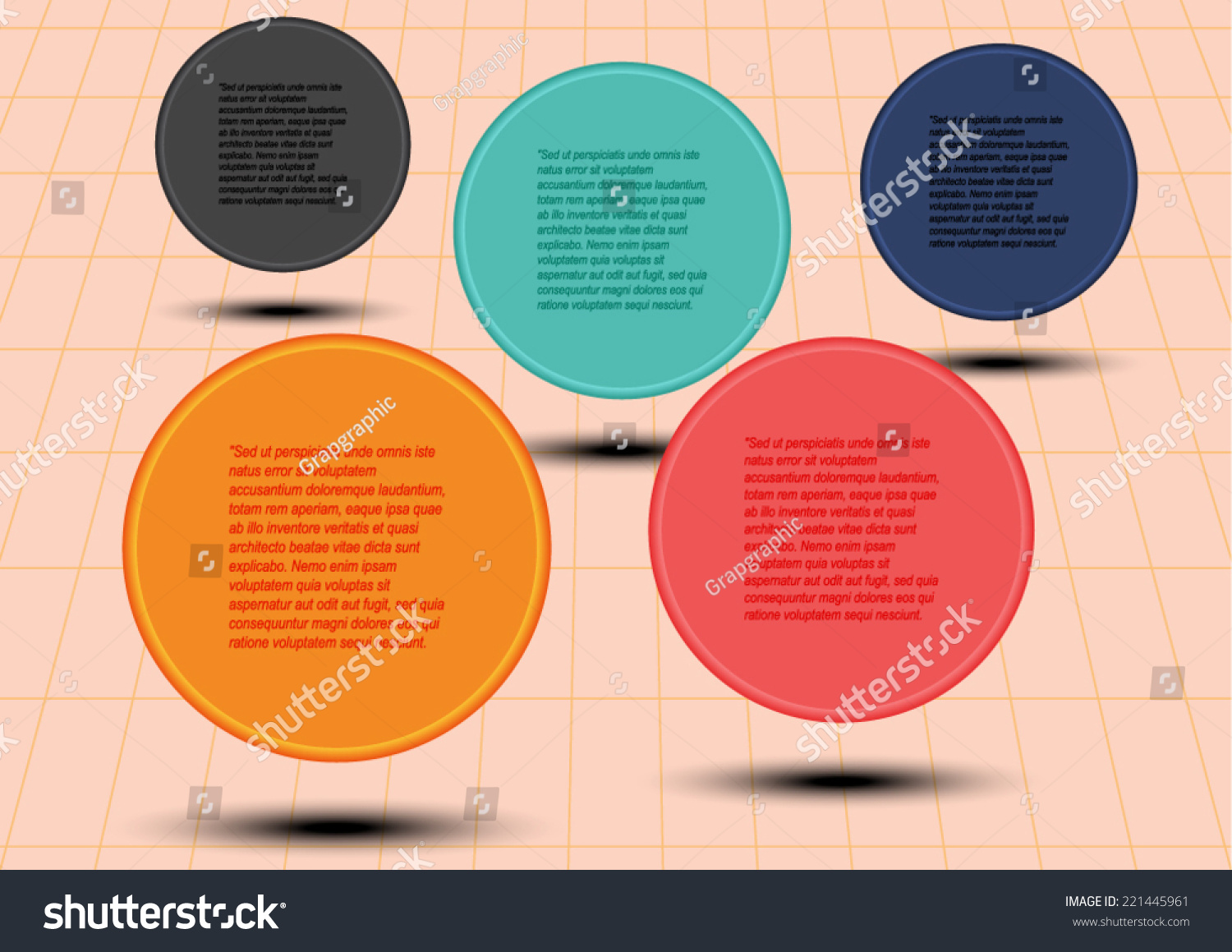 Five Circle Infographic On Perspective Background Stock Vector (Royalty ...