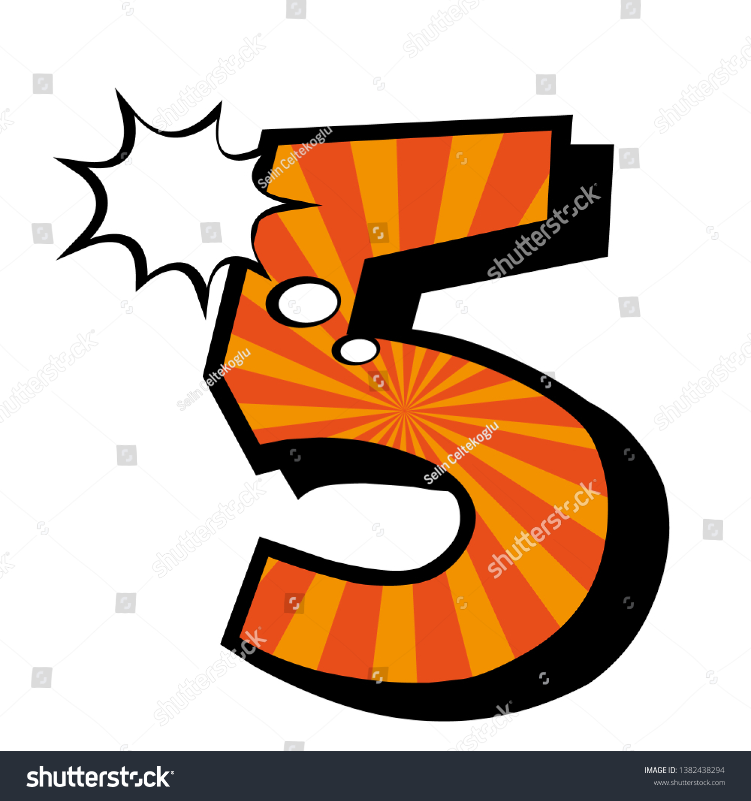 Five Comic Number Pop Art Concept Stock Vector (Royalty Free) 1382438294