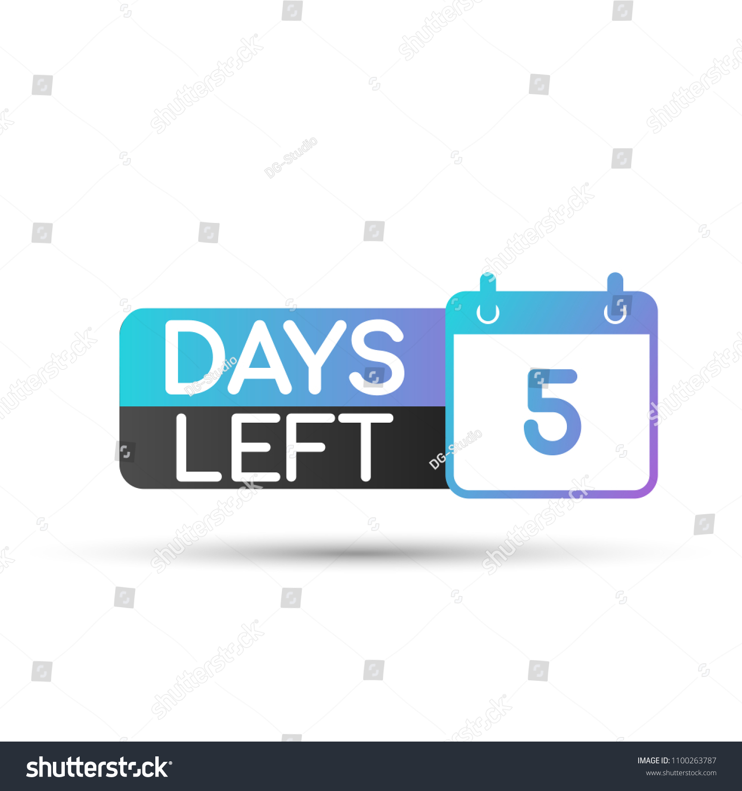 Five Days Left Vector Flat Illustration: เวกเตอร์สต็อก (ปลอดค่า ...
