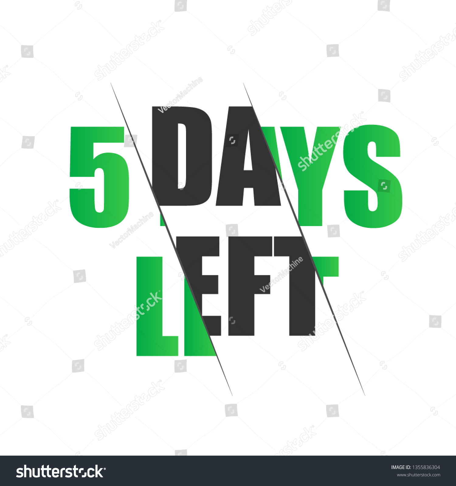 Five Days Left Vector Flat Illustration: เวกเตอร์สต็อก (ปลอดค่า ...