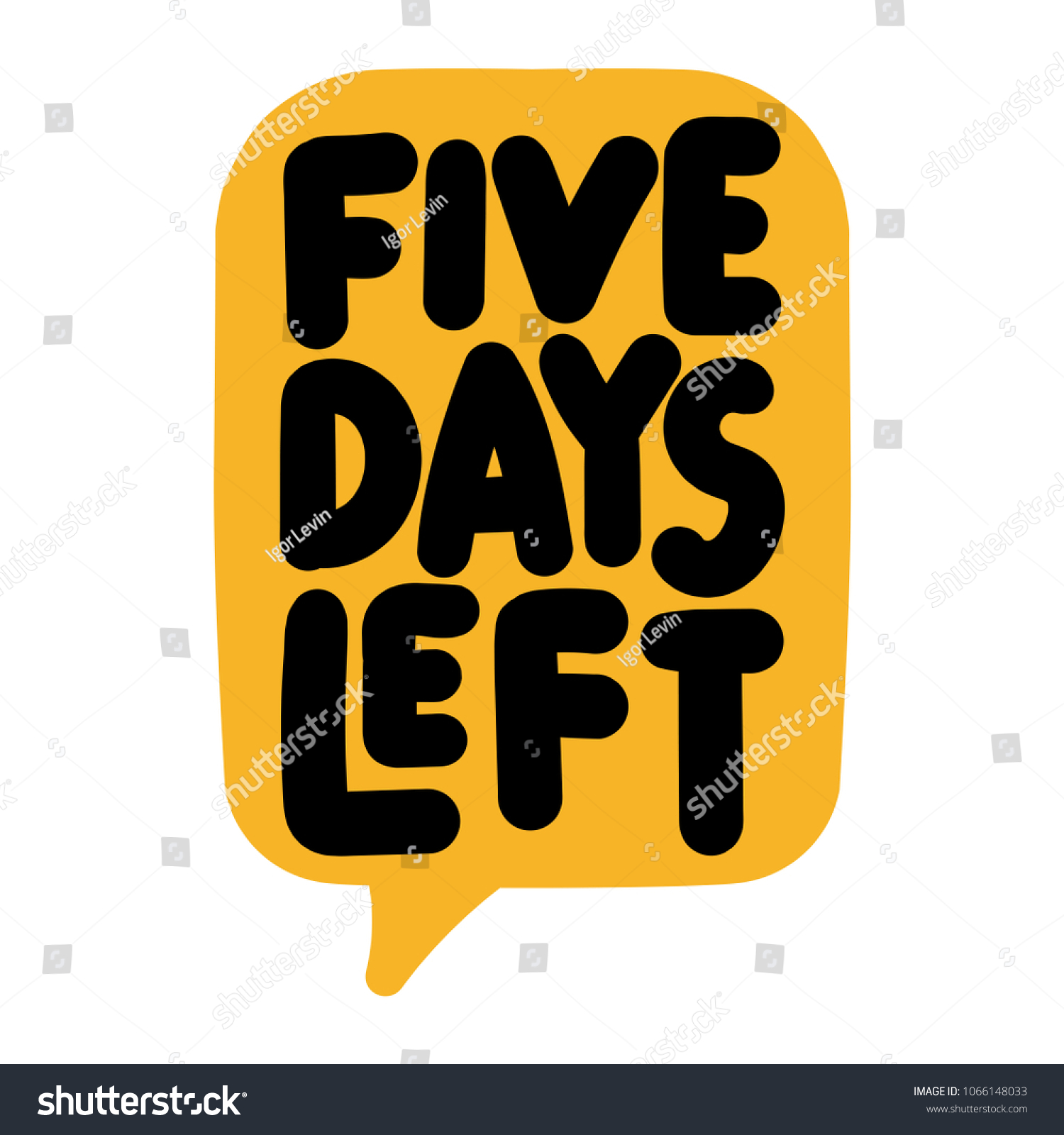 Five Days Left Vector Hand Drawn Stock Vector (Royalty Free) 1066148033