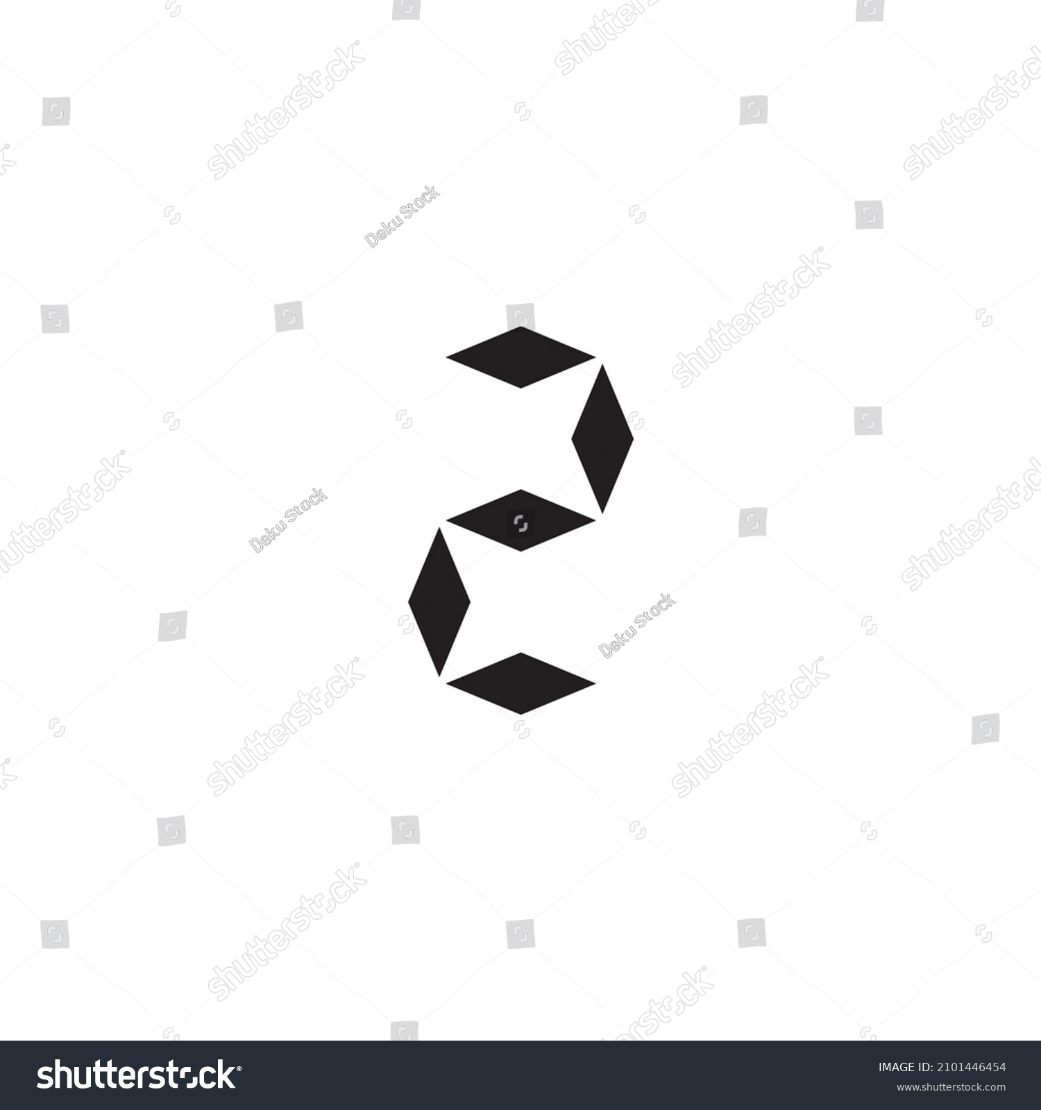 Five Diamond Number 2 Simple Symbol Stock Vector (Royalty Free) 2101446454