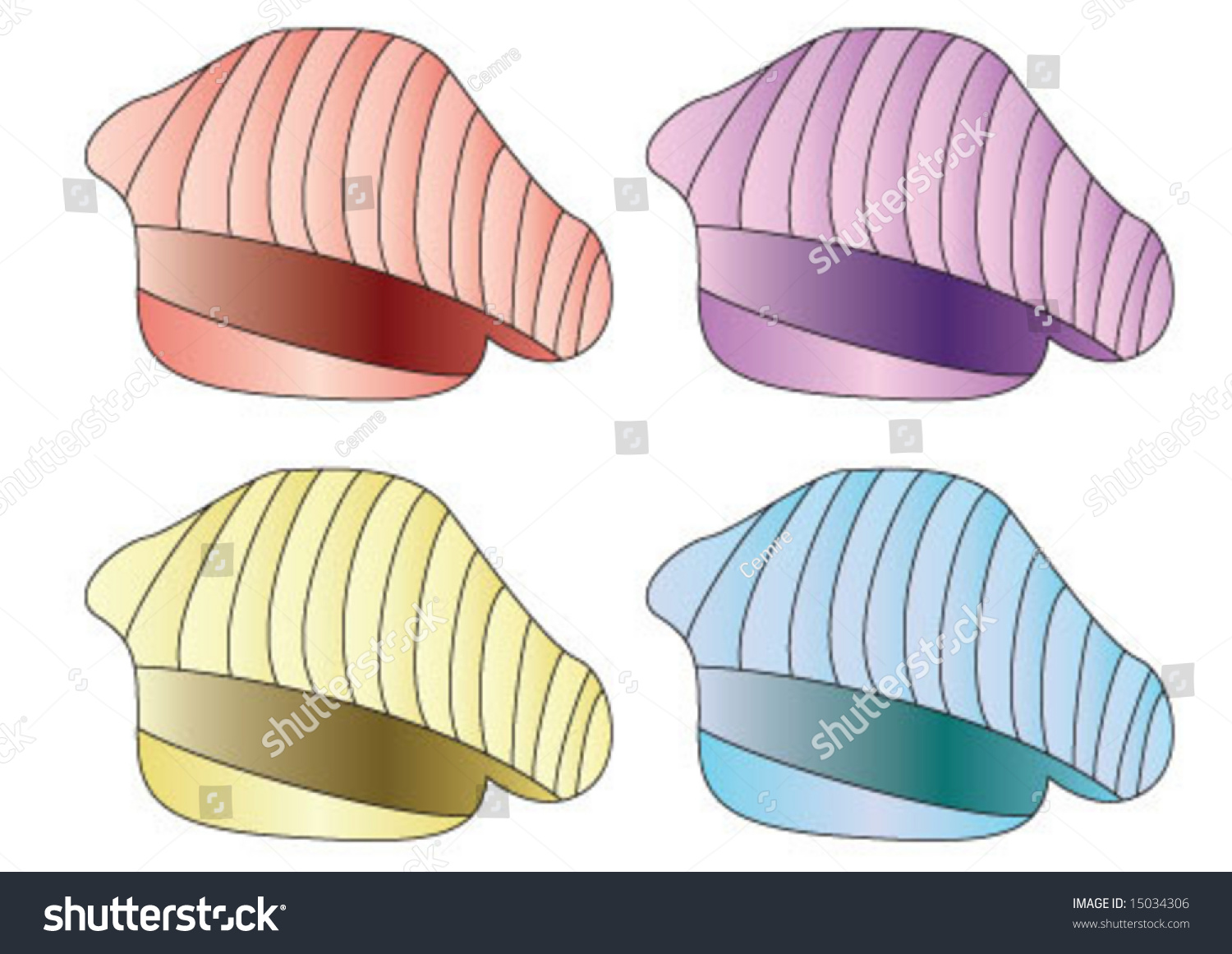 Five Different Color Cooking Hat Stock Vector (Royalty Free) 15034306 ...