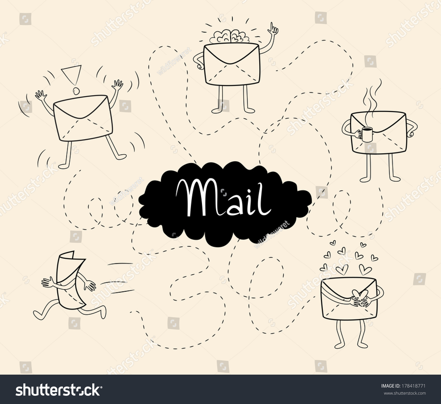 Five Different Mail Icons Personal Mails Stock Vector (Royalty Free ...