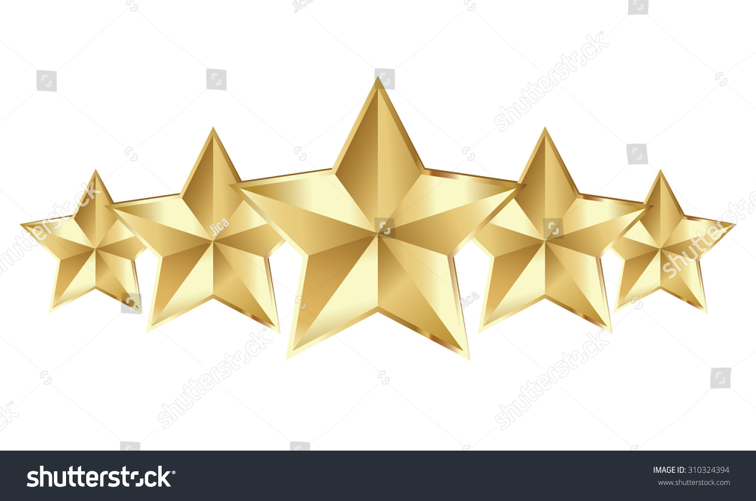 Five Gold Vector Stars Stock Vector 310324394 - Shutterstock