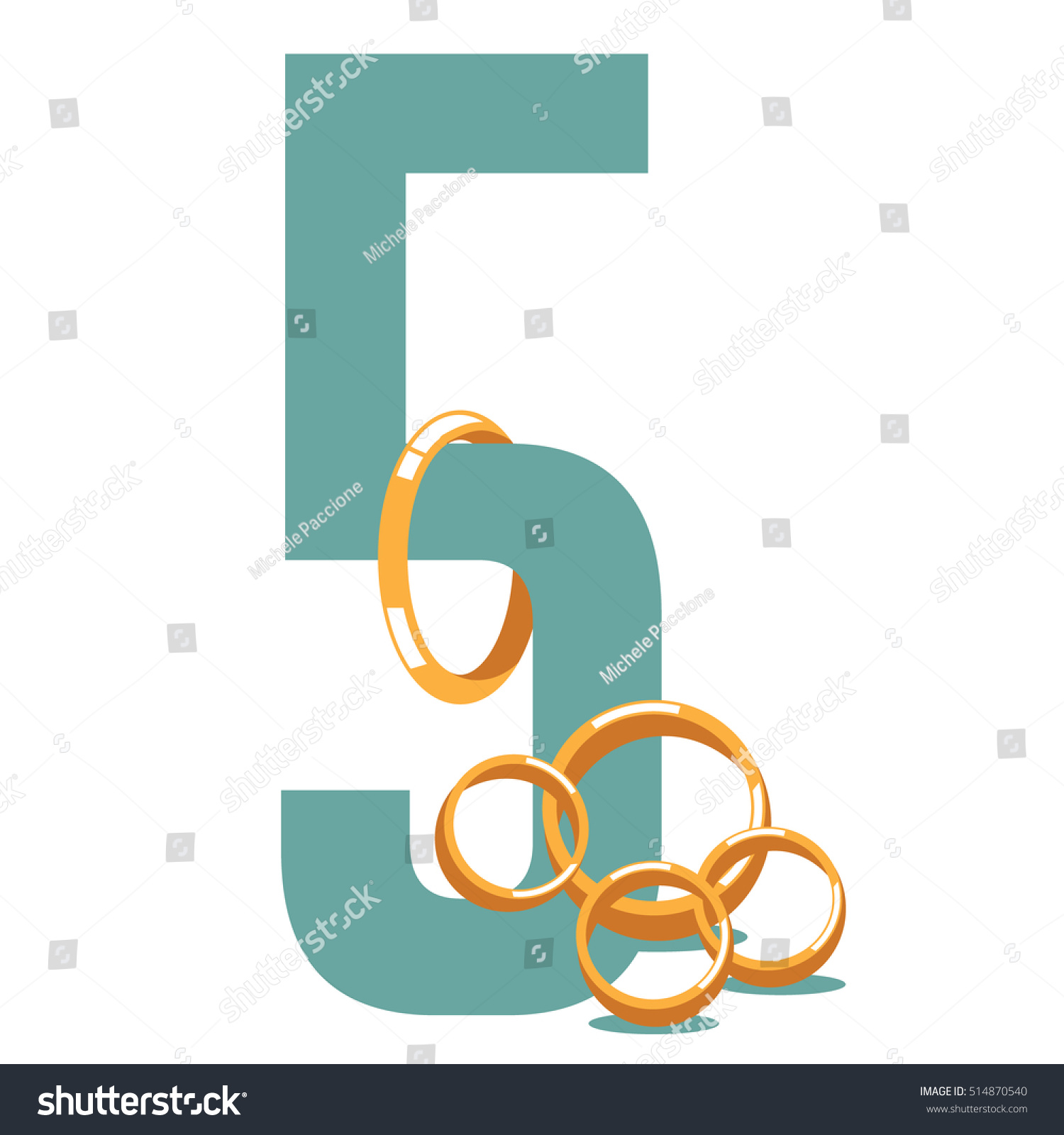 Five Golden Rings Eps 10 Vector Stock Vector (Royalty Free) 514870540
