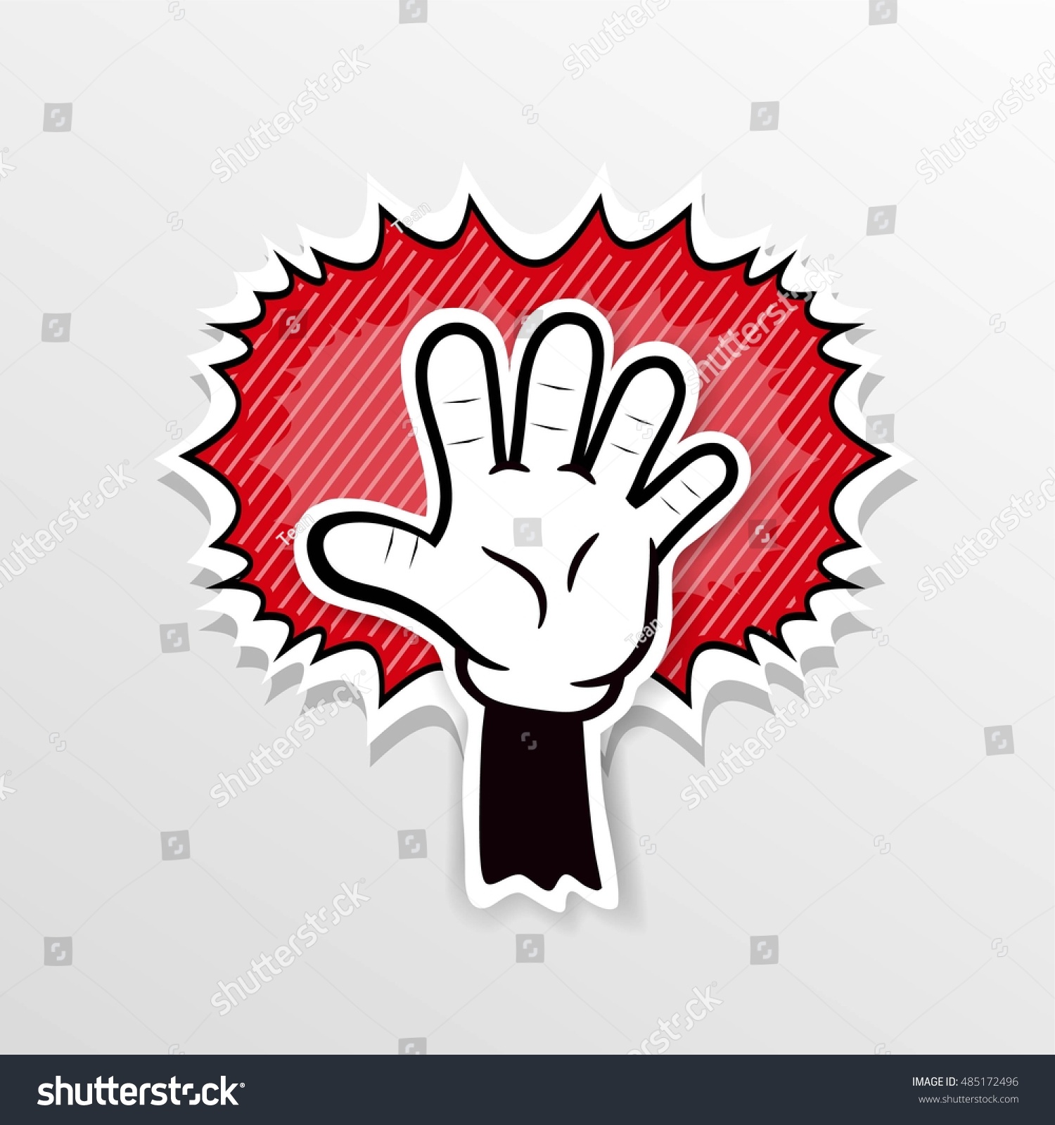 Five Hand Stock Vector (Royalty Free) 485172496