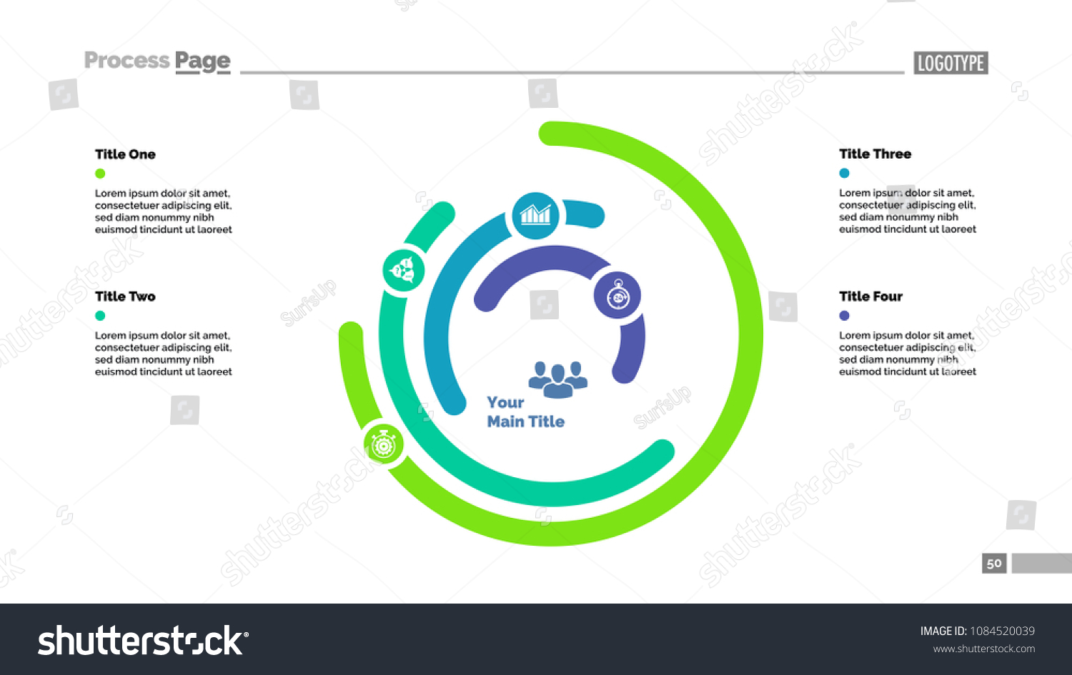 Five Layer Circular Chart Slide Template Stock Vector (Royalty Free ...