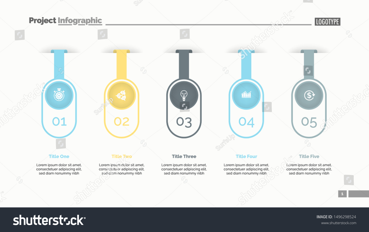 Five Options Infographic Diagram Step Chart : image vectorielle de ...