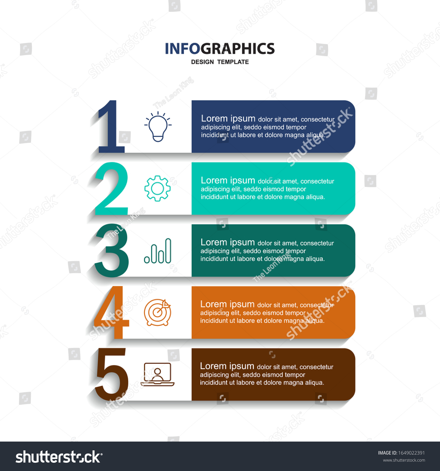 Five Options Infographics Design Template Vector Stock Vector (Royalty ...