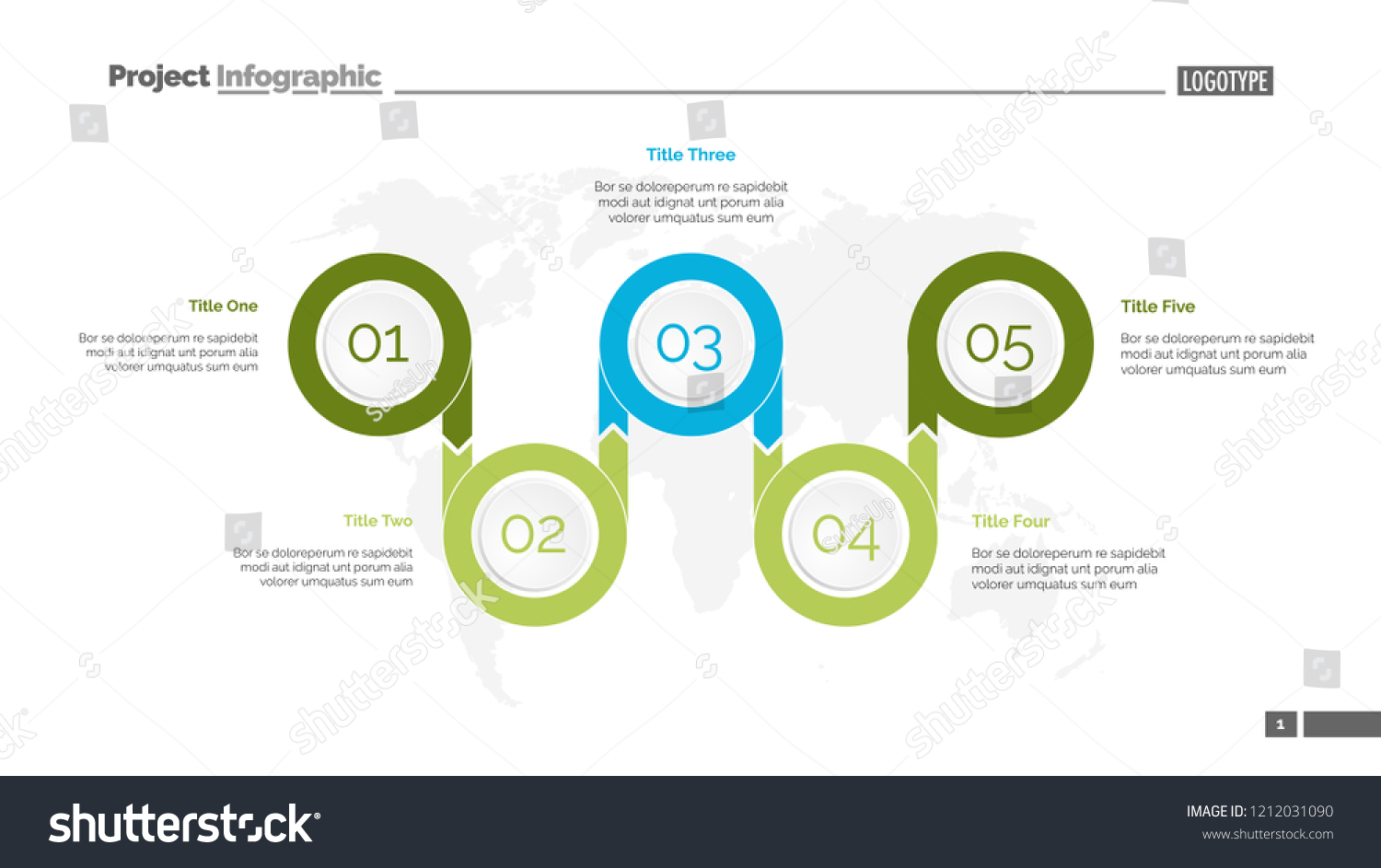 Five Options Process Chart Slide Template Stock Vector (Royalty Free ...