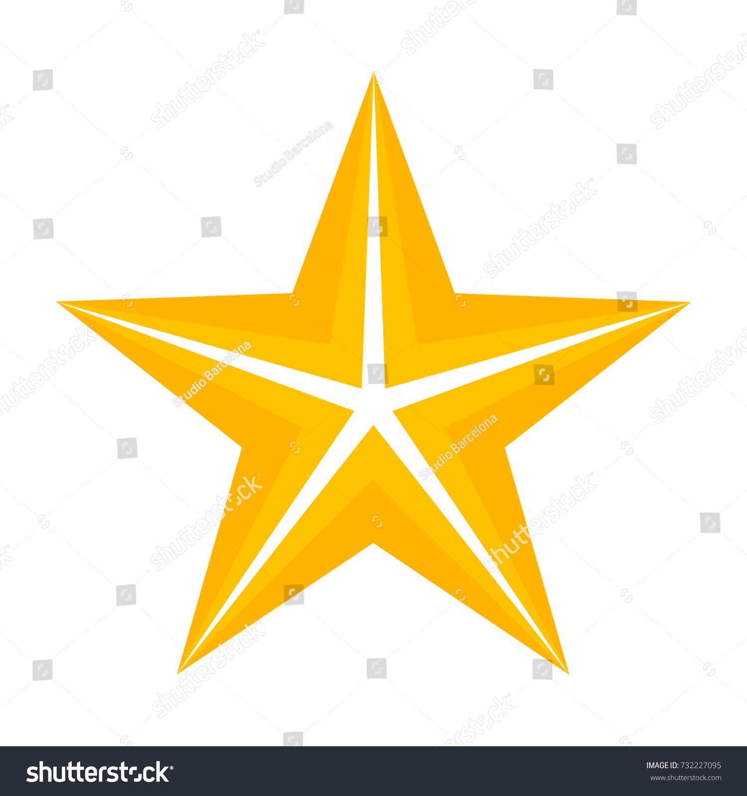 Five Point Gold Star Vector Illustration Stock Vector (Royalty Free ...