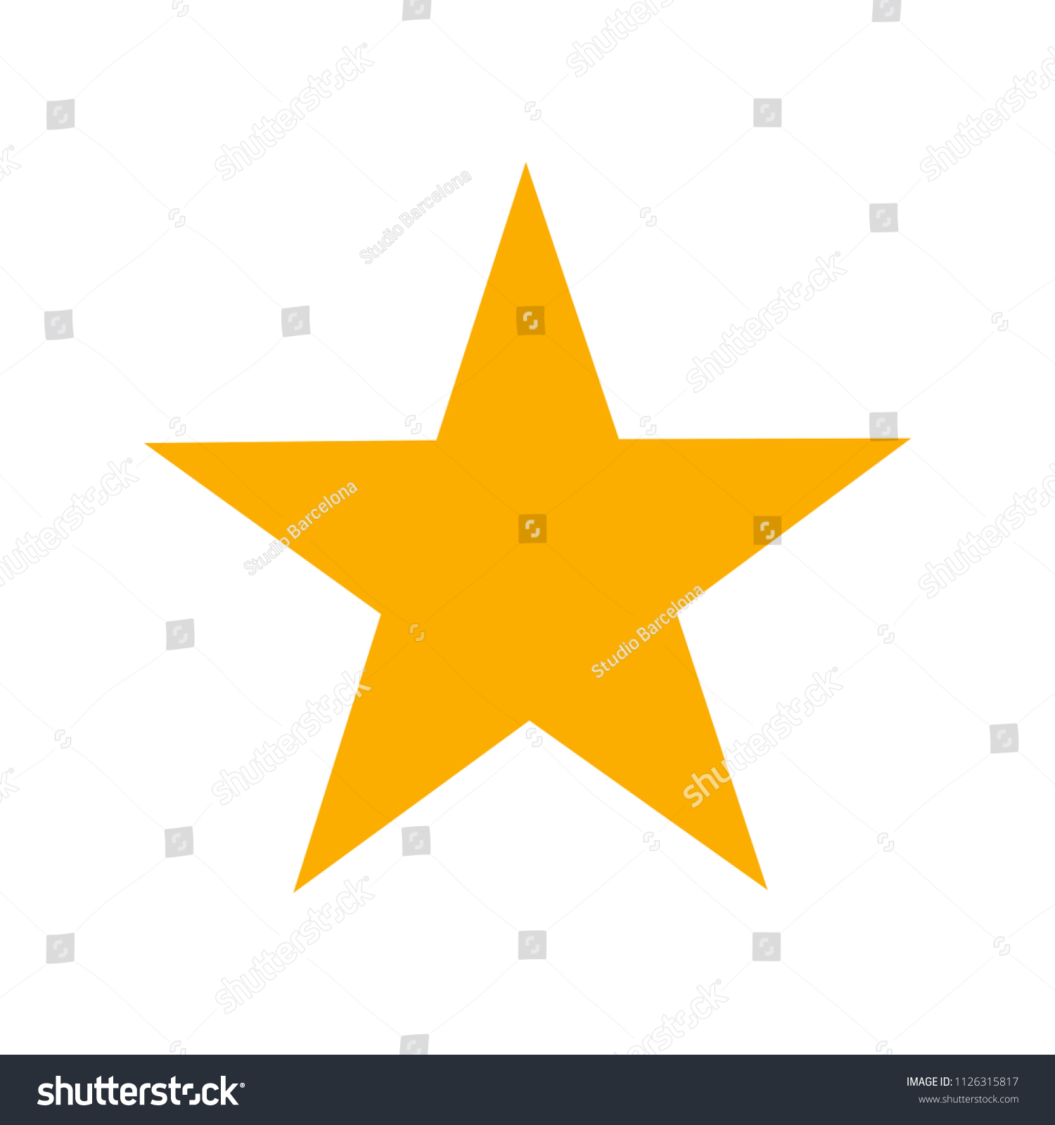 Five Point Yellow Star Icon Stock Vector (Royalty Free) 1126315817