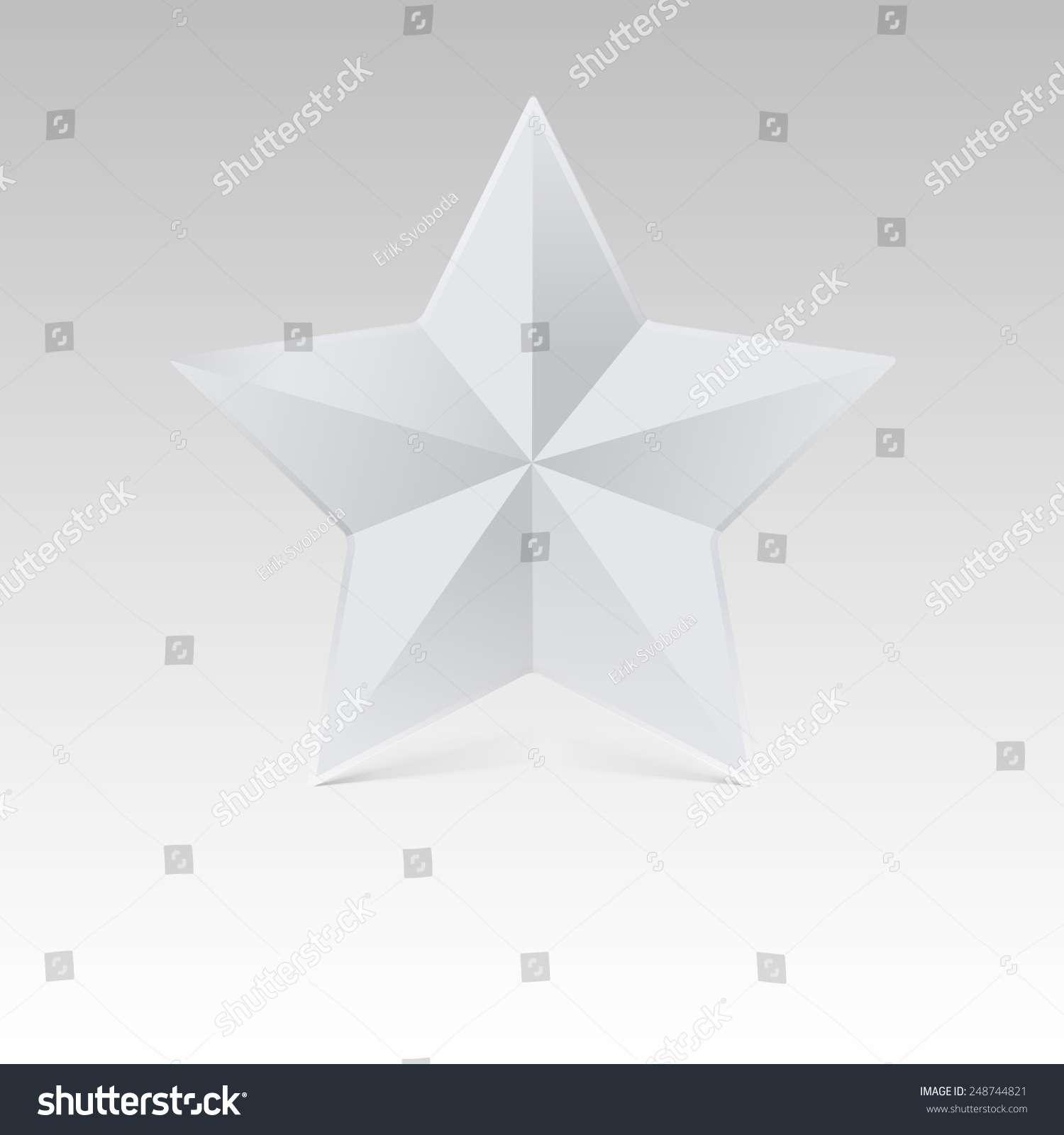 Five Pointed Star Shadow White Color Stock Vector (Royalty Free ...