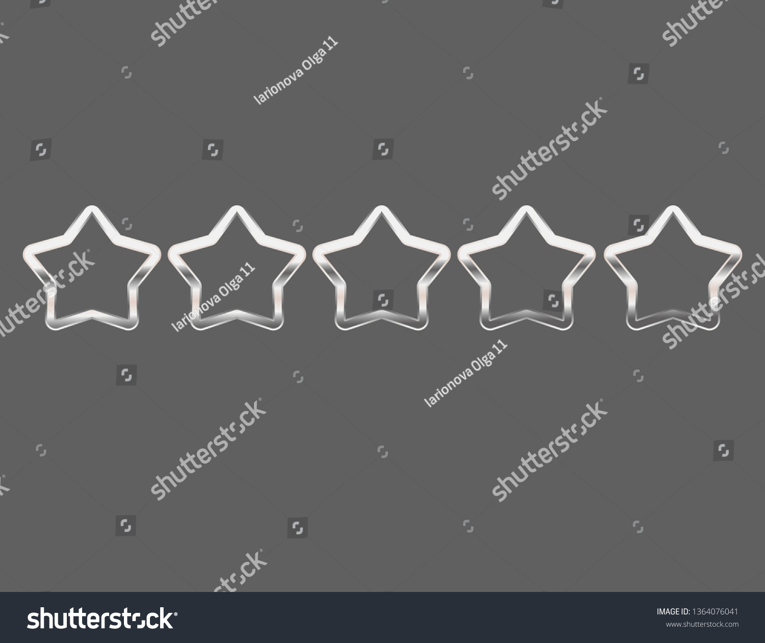 Five Silver Stars Isolated Stock Vector (Royalty Free) 1364076041 ...