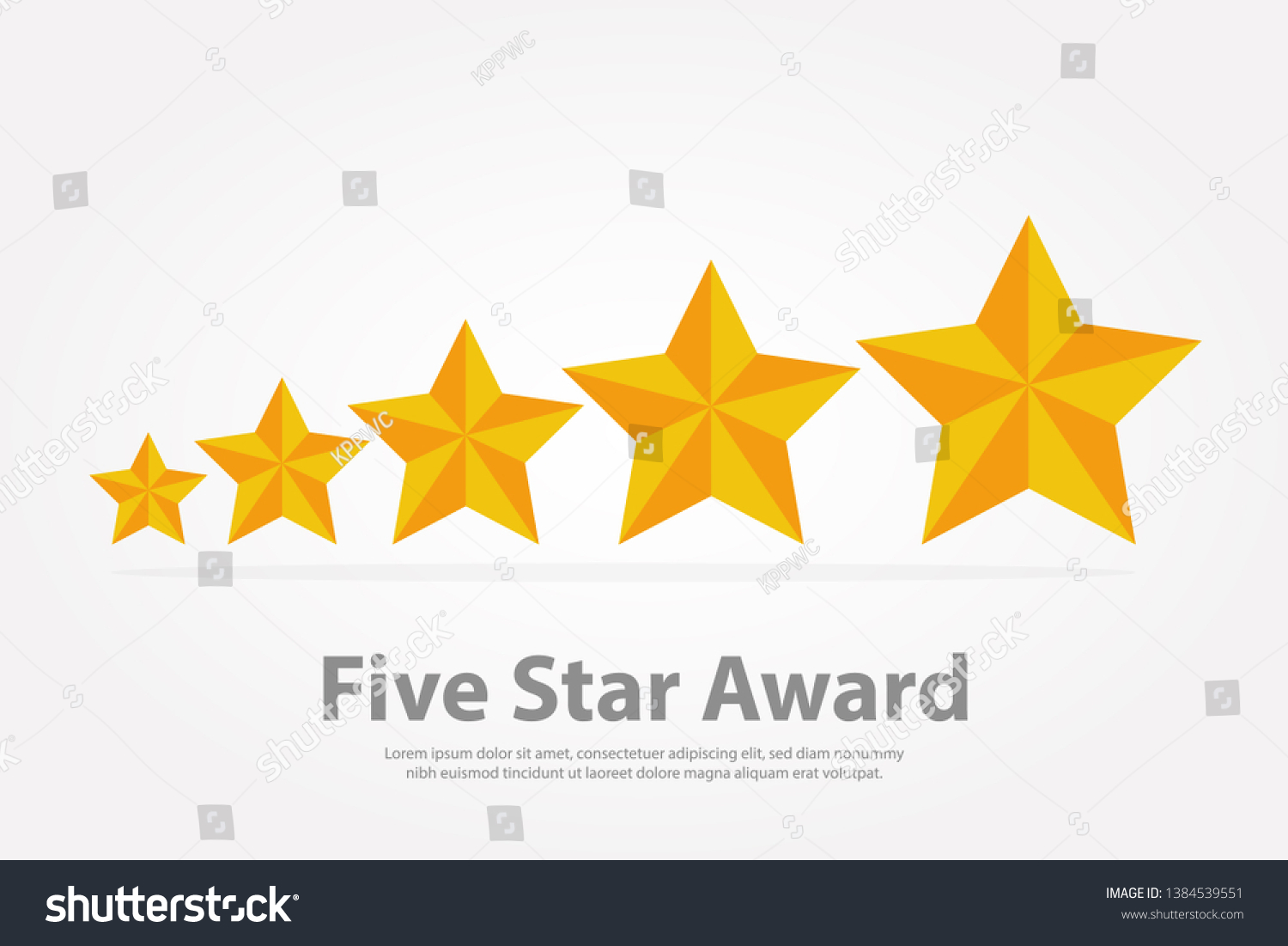 Five Star Award Illustration Vector Stock Vector (Royalty Free) 1384539551