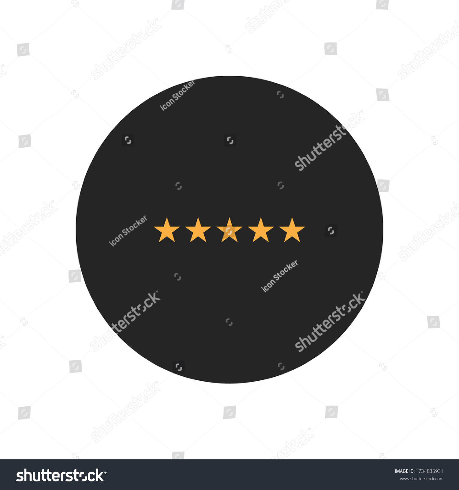 Five Star Icon Vector Rating Sign Stock Vector (Royalty Free ...