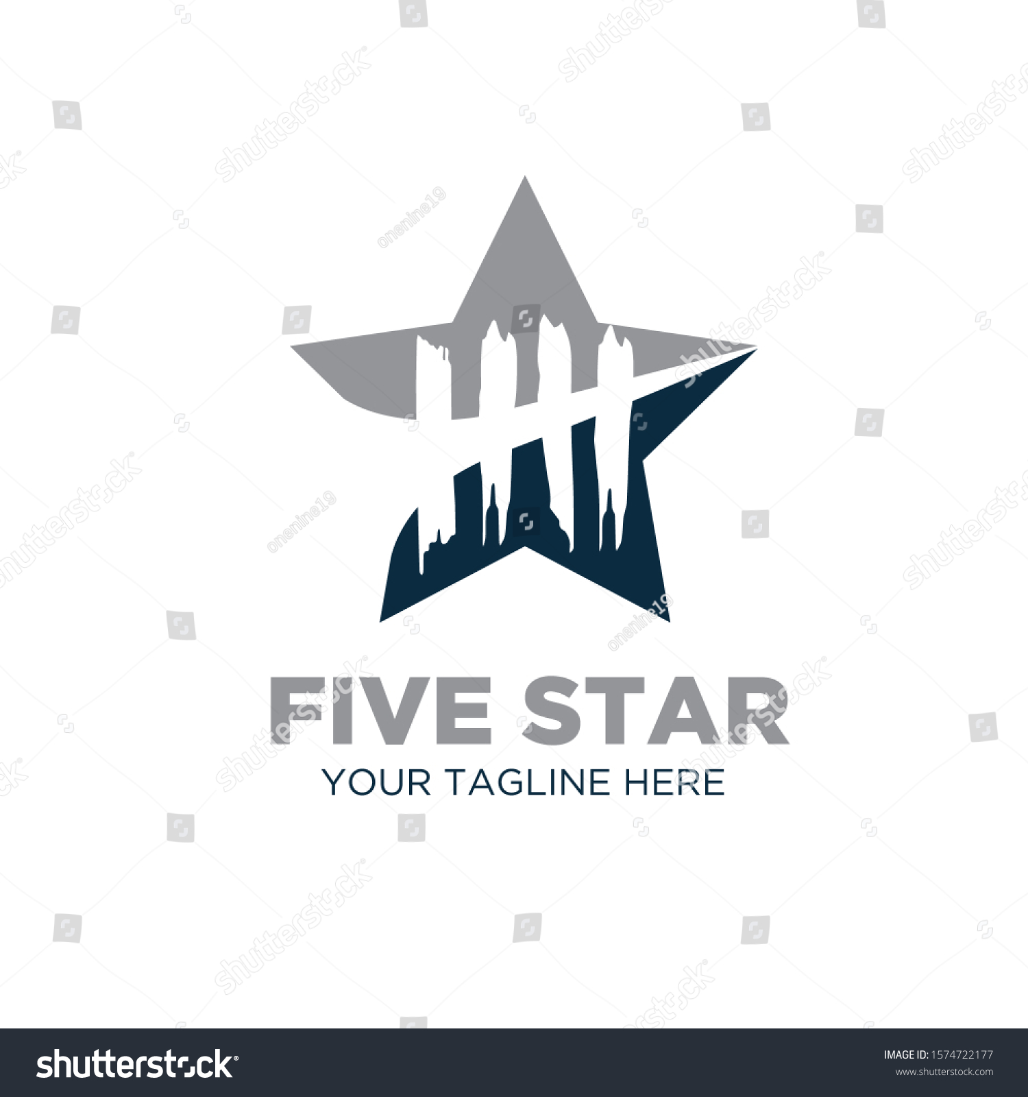 Five Star Logo Designs Modern: vector de stock (libre de regalías ...
